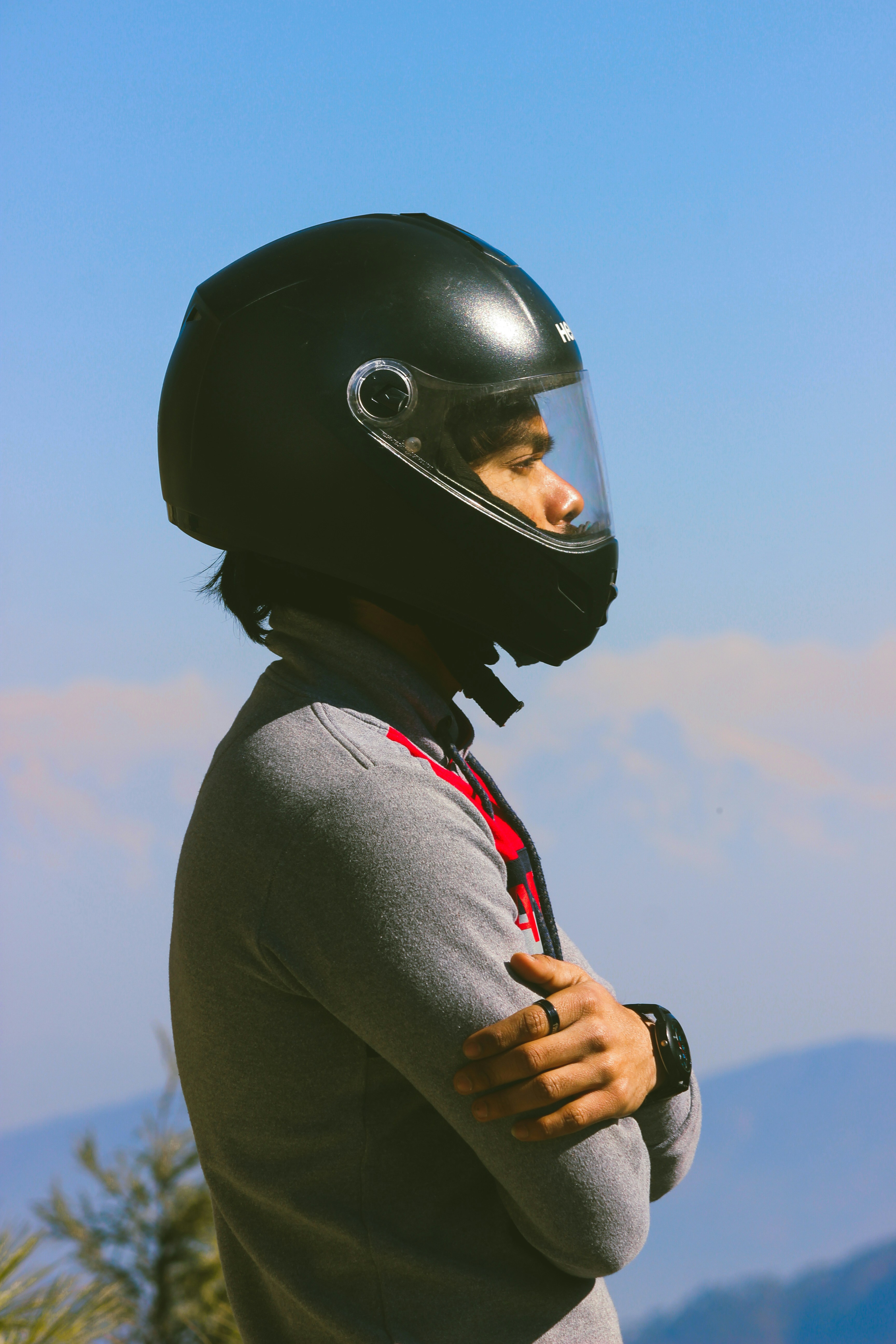 A man wearing a helmet and a jacket photo – Free Himalayas Image on ...