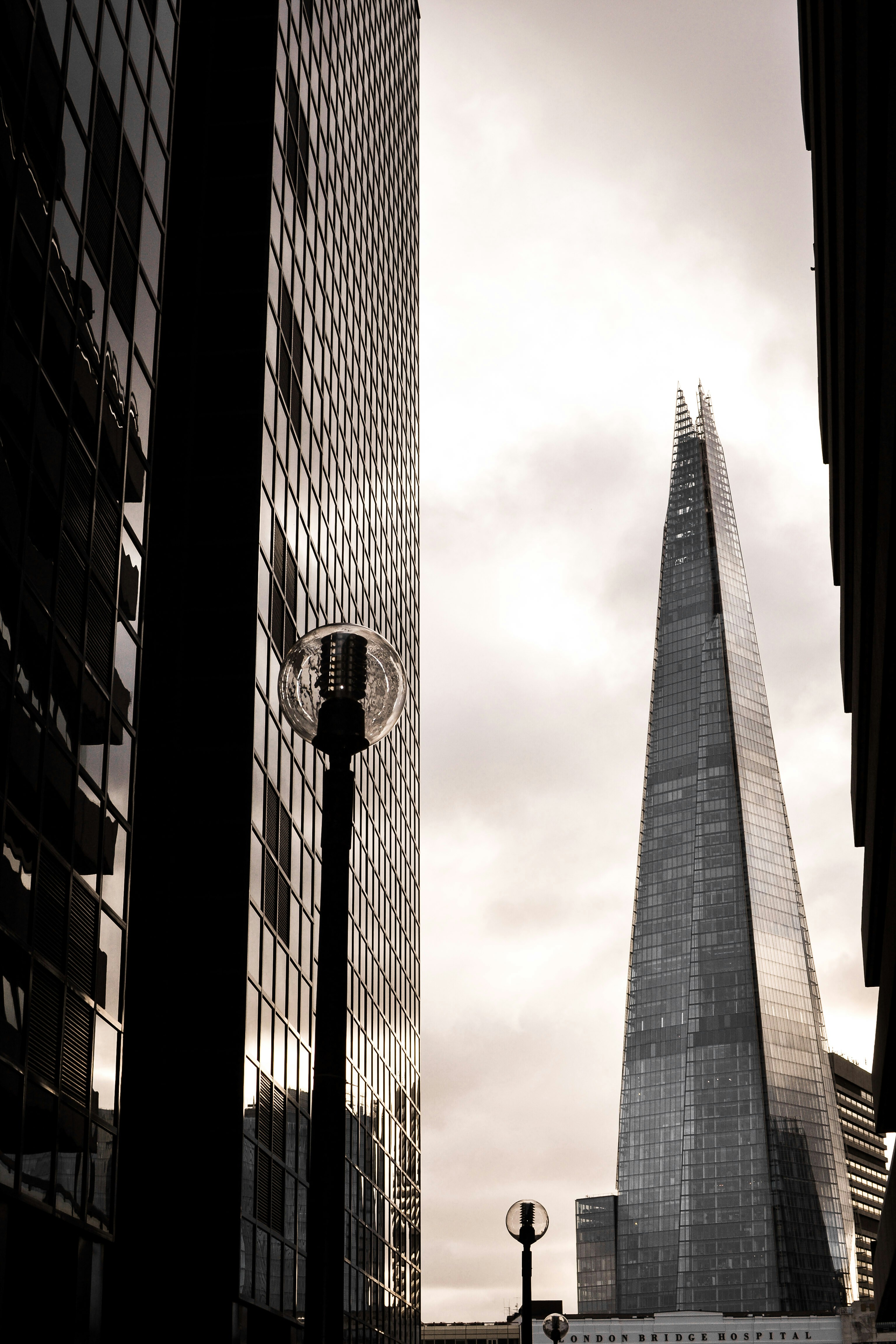 A view of the shard of a building in london photo – Free Architecture ...