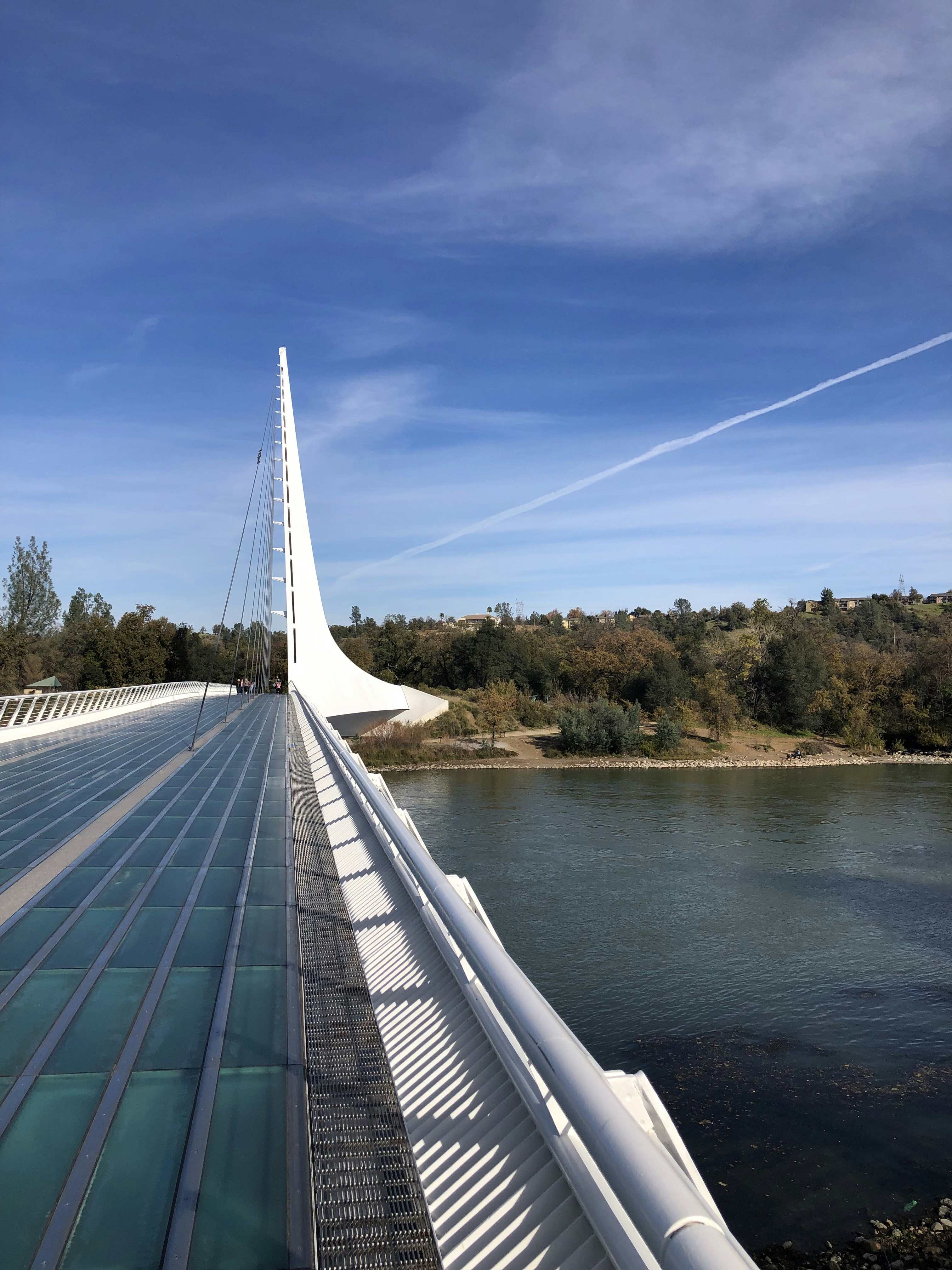 a view of a bridge over a body of water