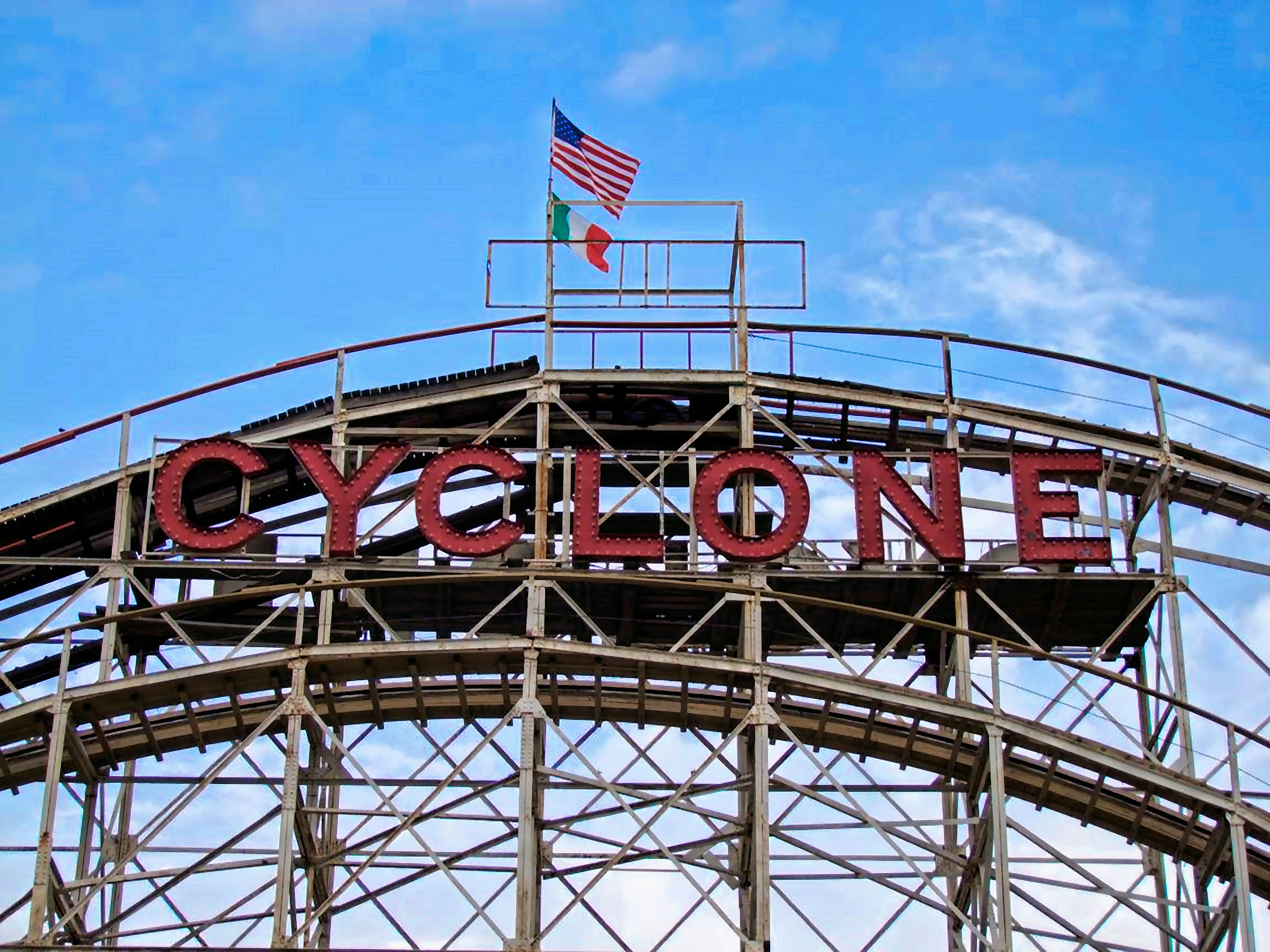 A sign that says cyclone on top of a building photo – Free Brooklyn ...
