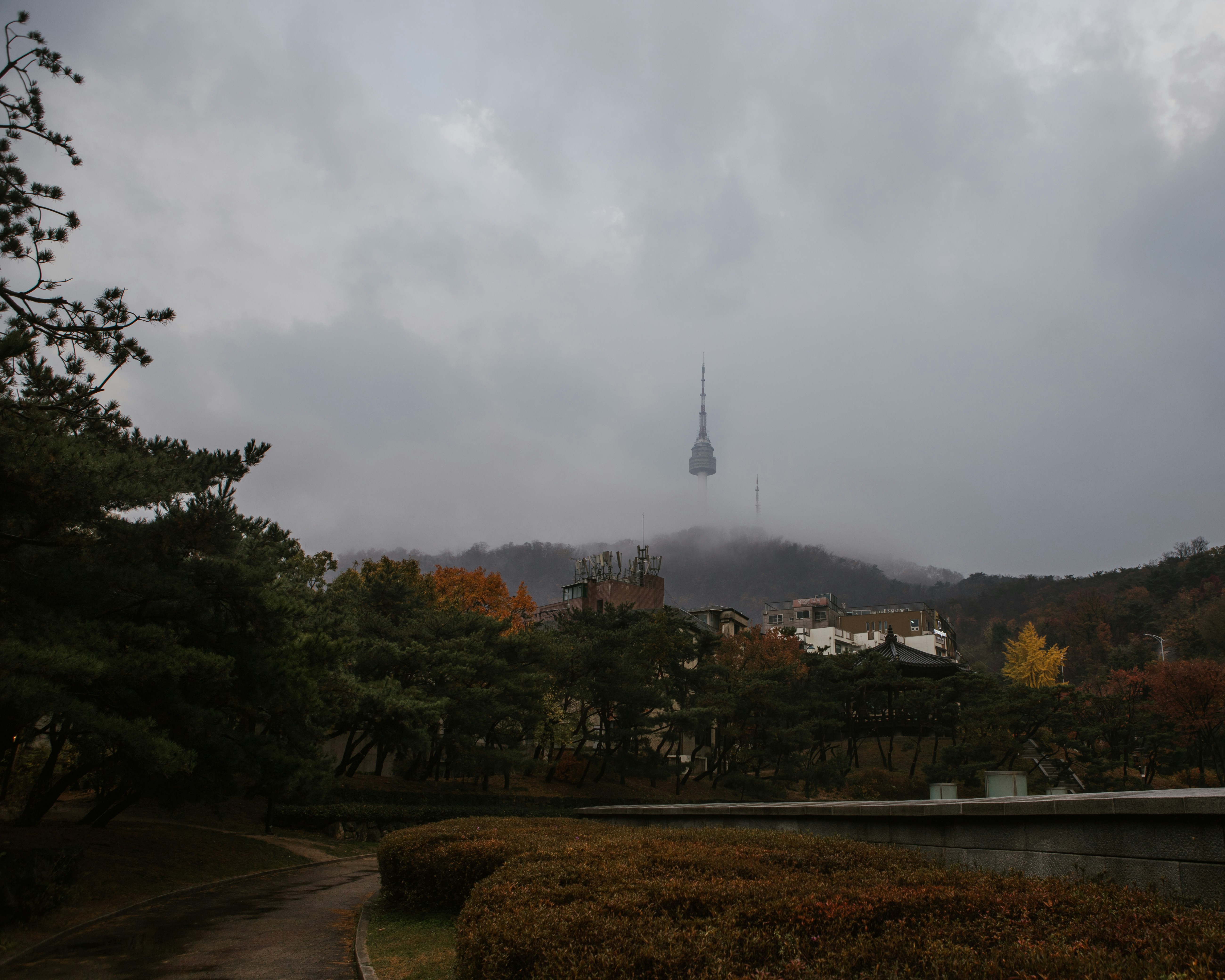 CN Tower at a distance from Hanok Village