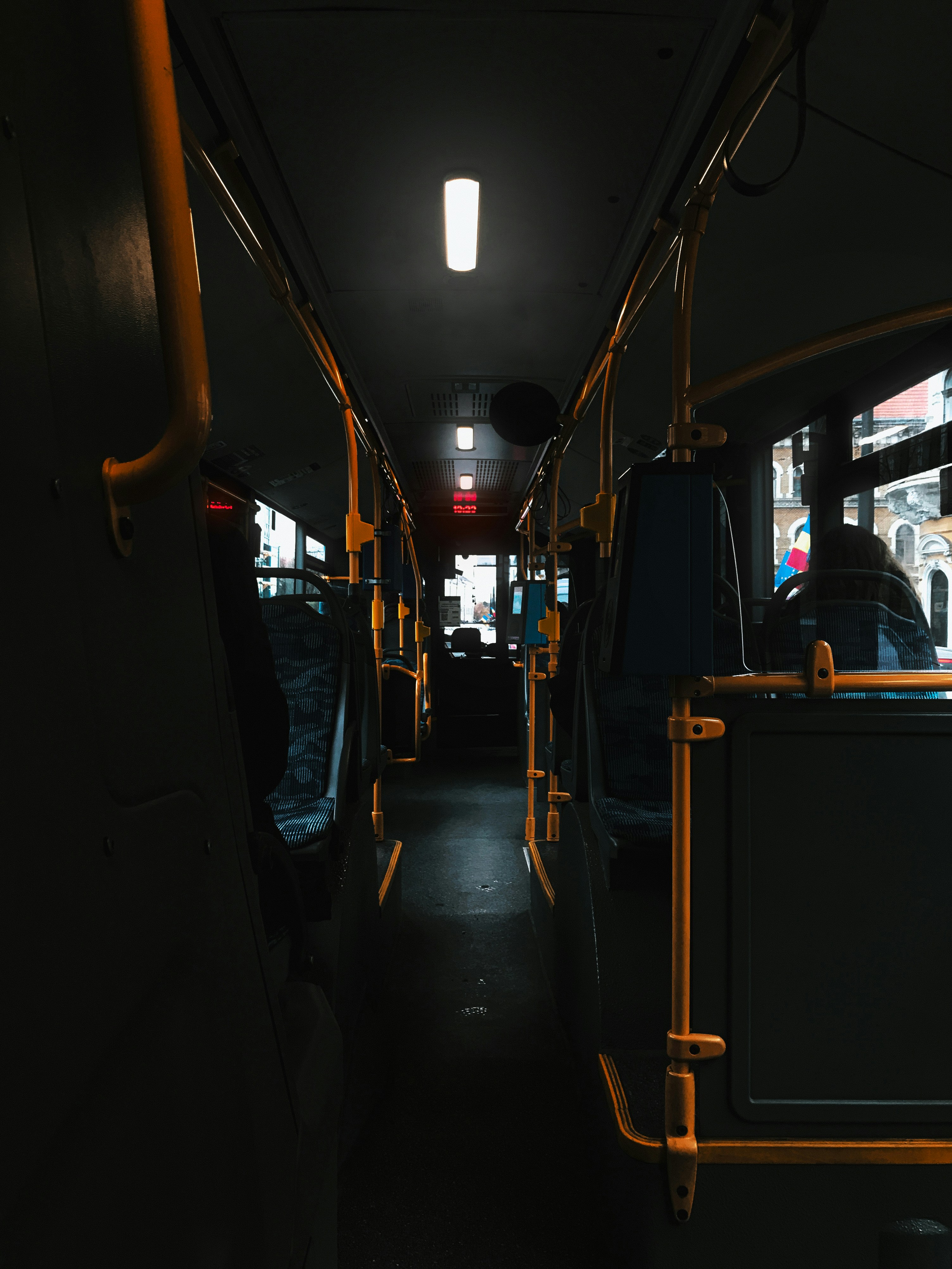 A dimly lit bus with its lights on photo – Free Vehicle Image on Unsplash