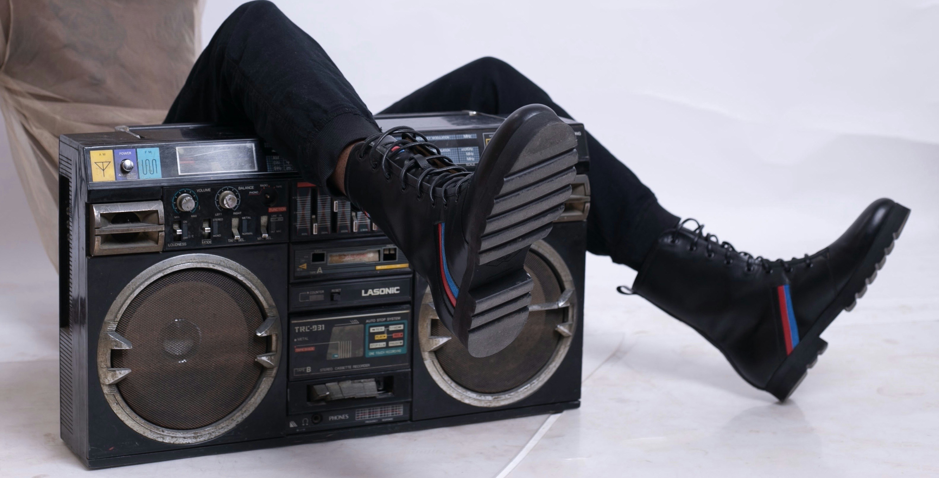 Boots on a Boombox: Studio Still-Life with Retro Attitude