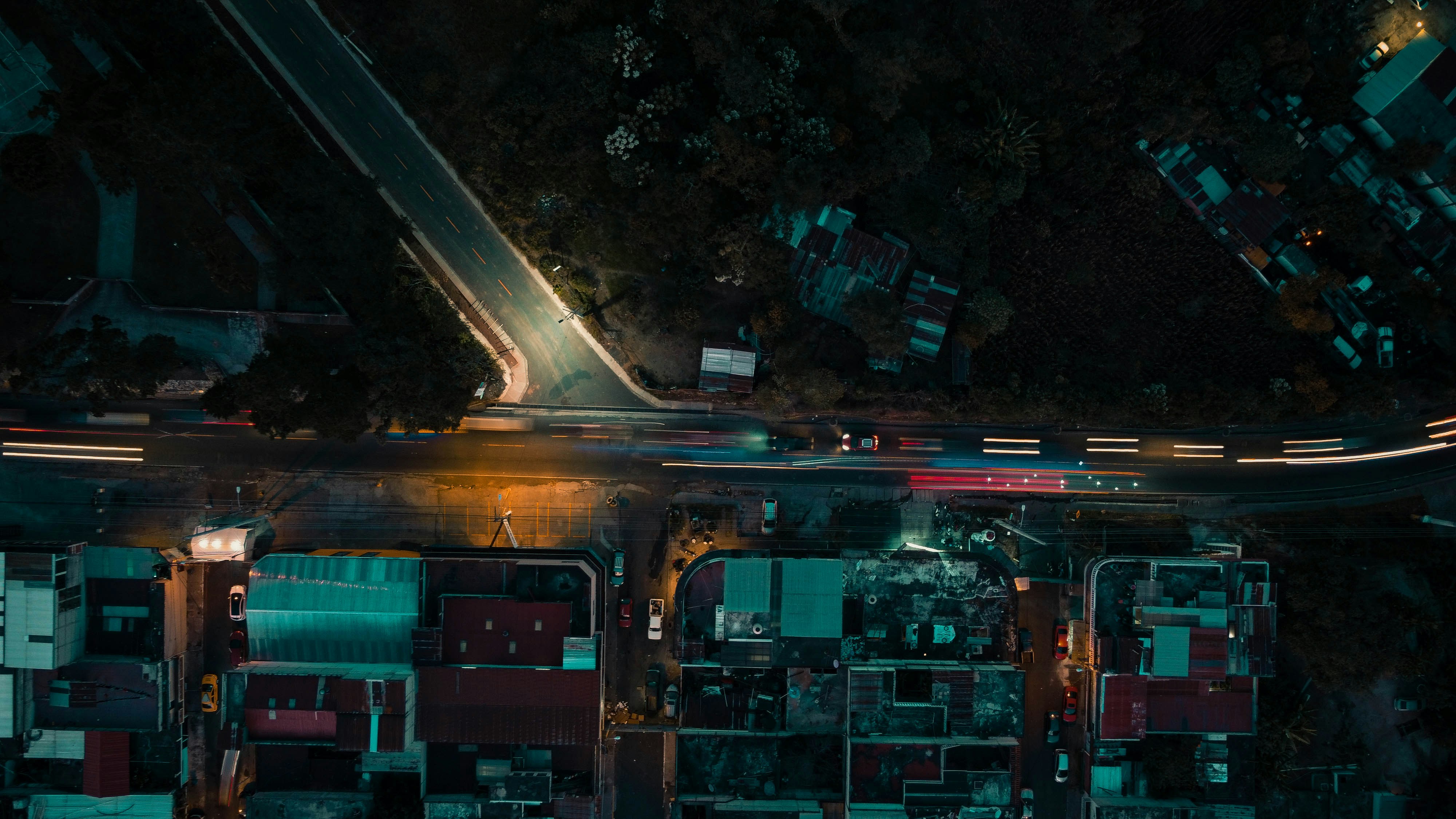 Neon Artery Over a Quiet Night City