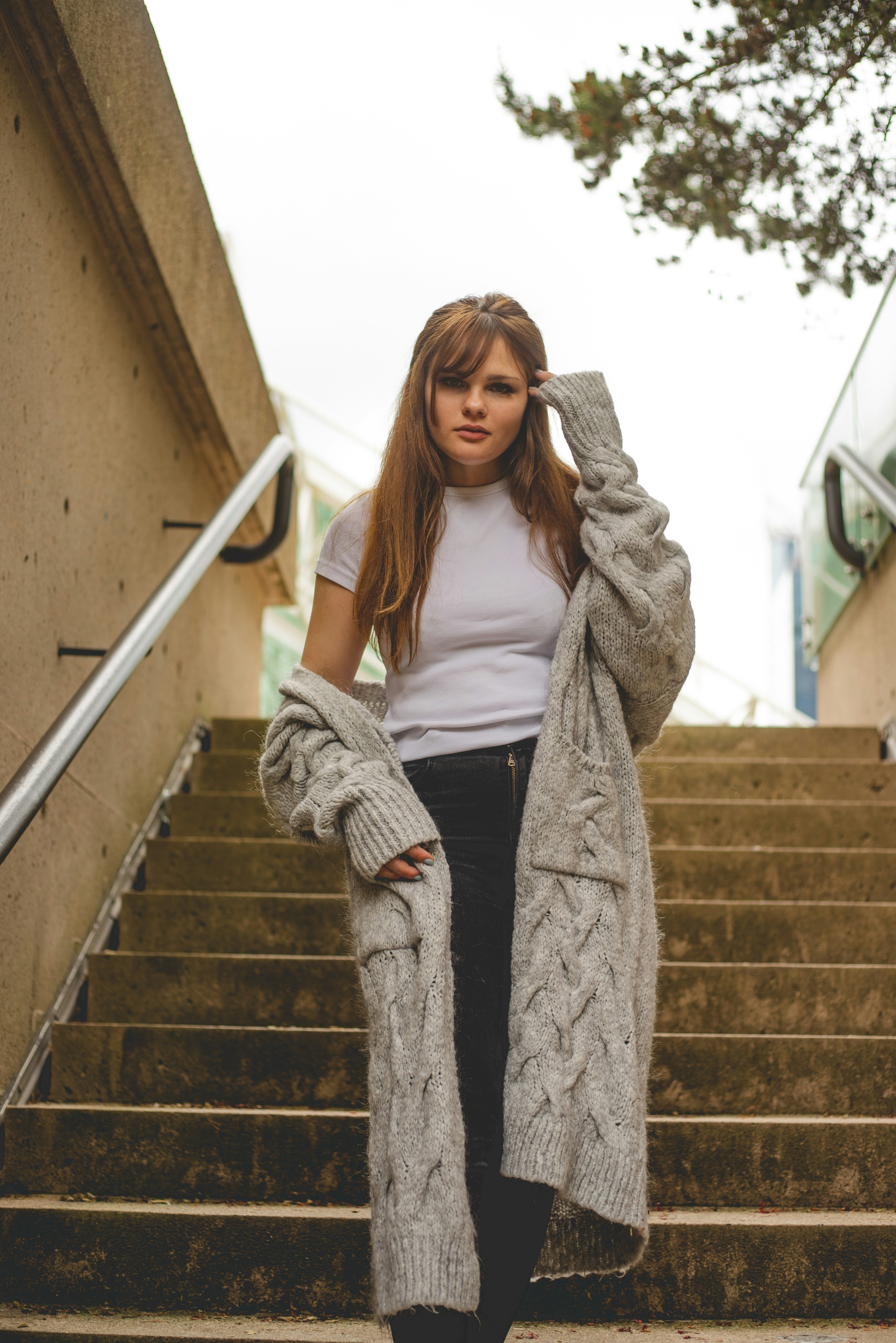 Cozy Confidence on Weathered Steps