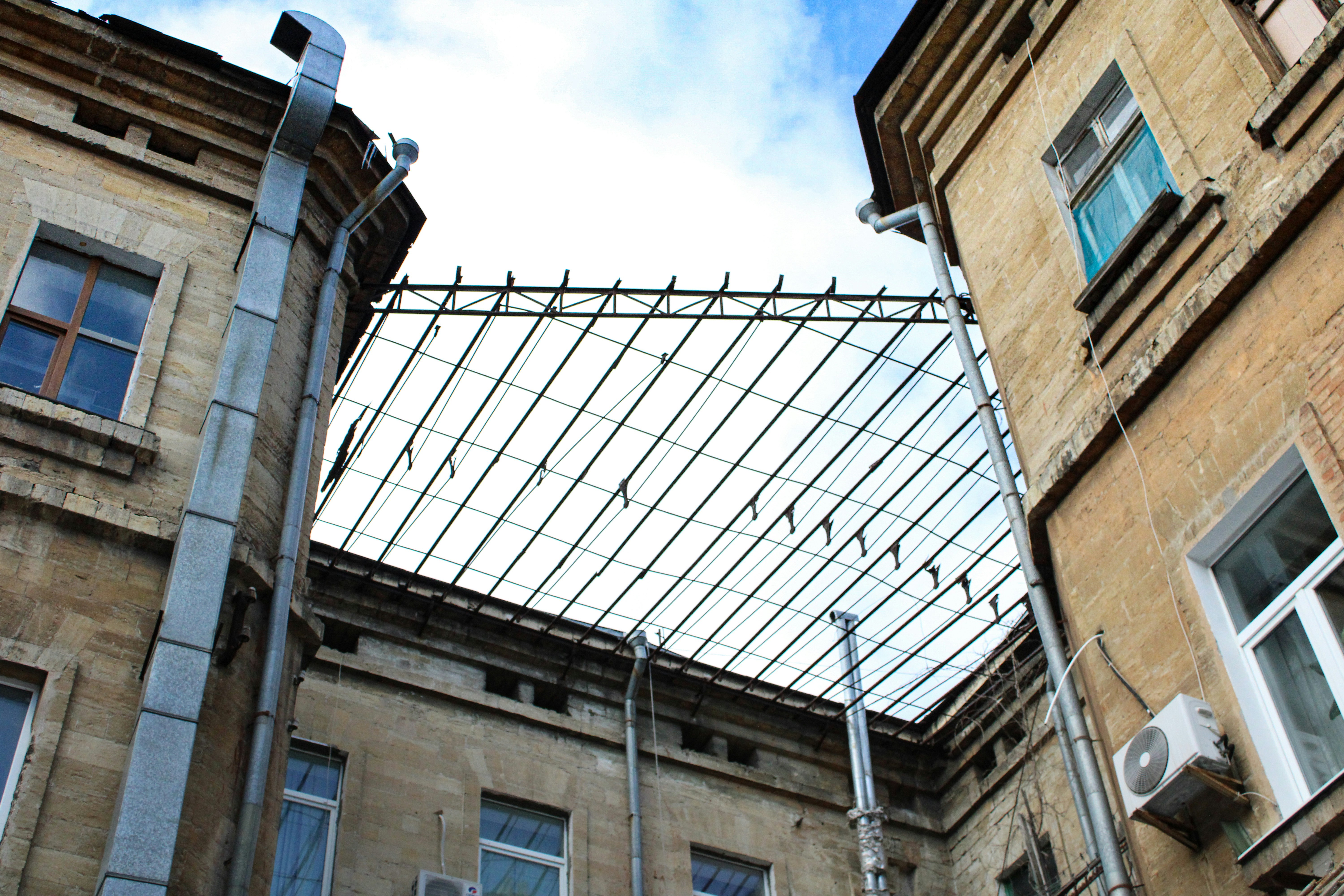 Skylight Grid over Historic Courtyard