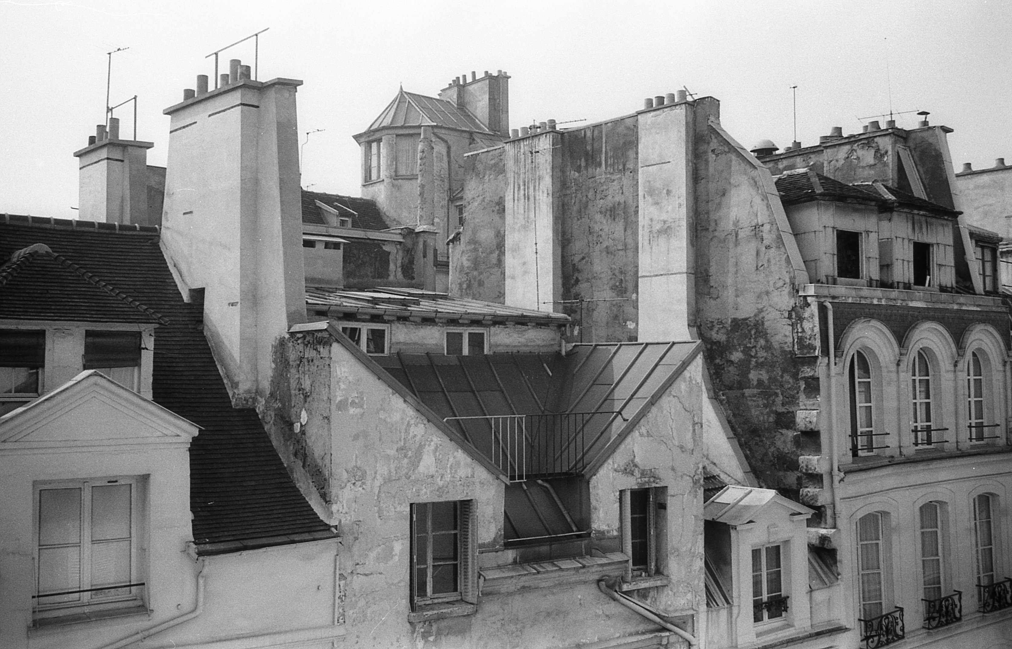 Old Buildings In Black And White