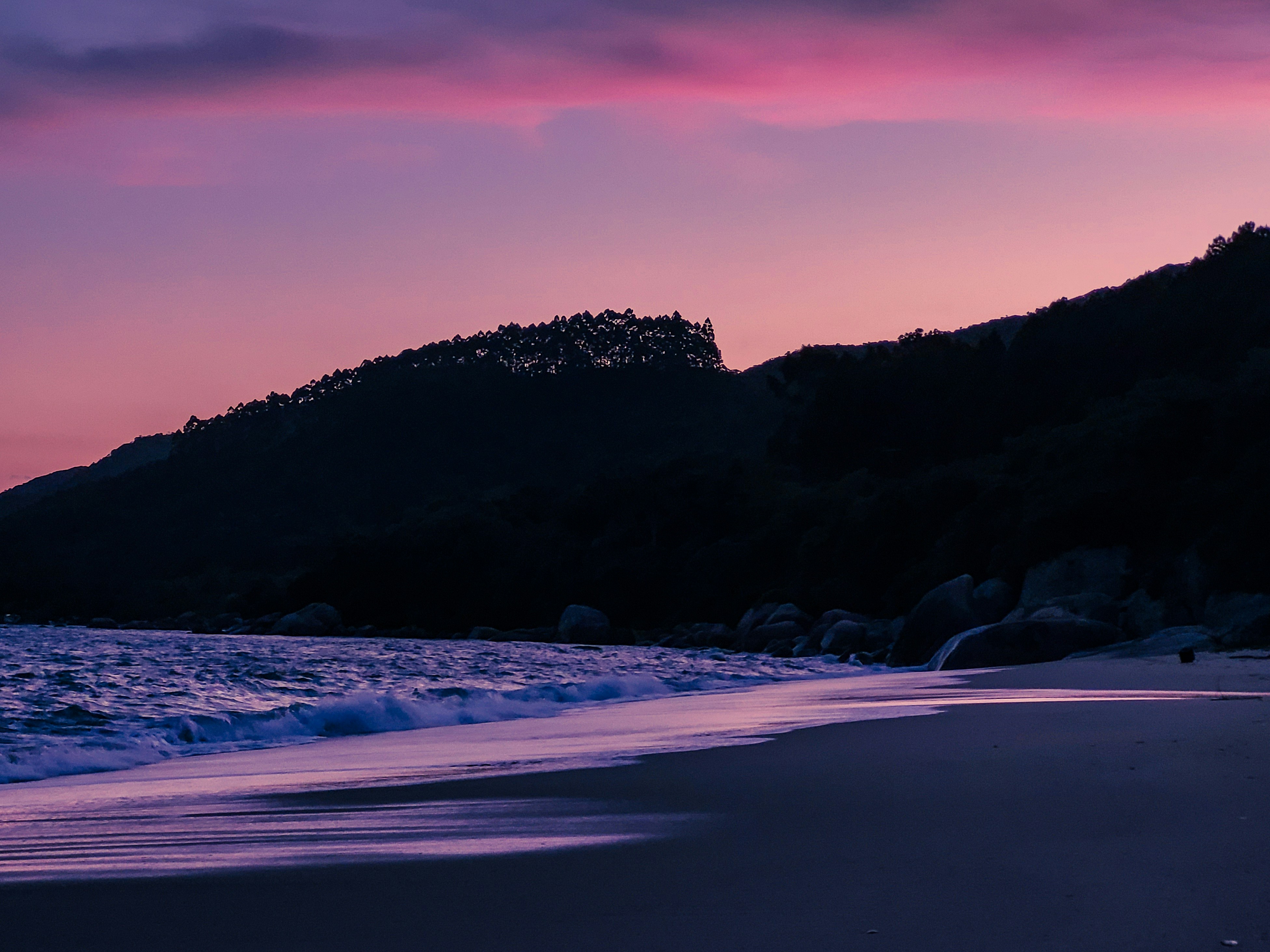 Dusk Tide in Violet: Silhouettes and Silk-Water