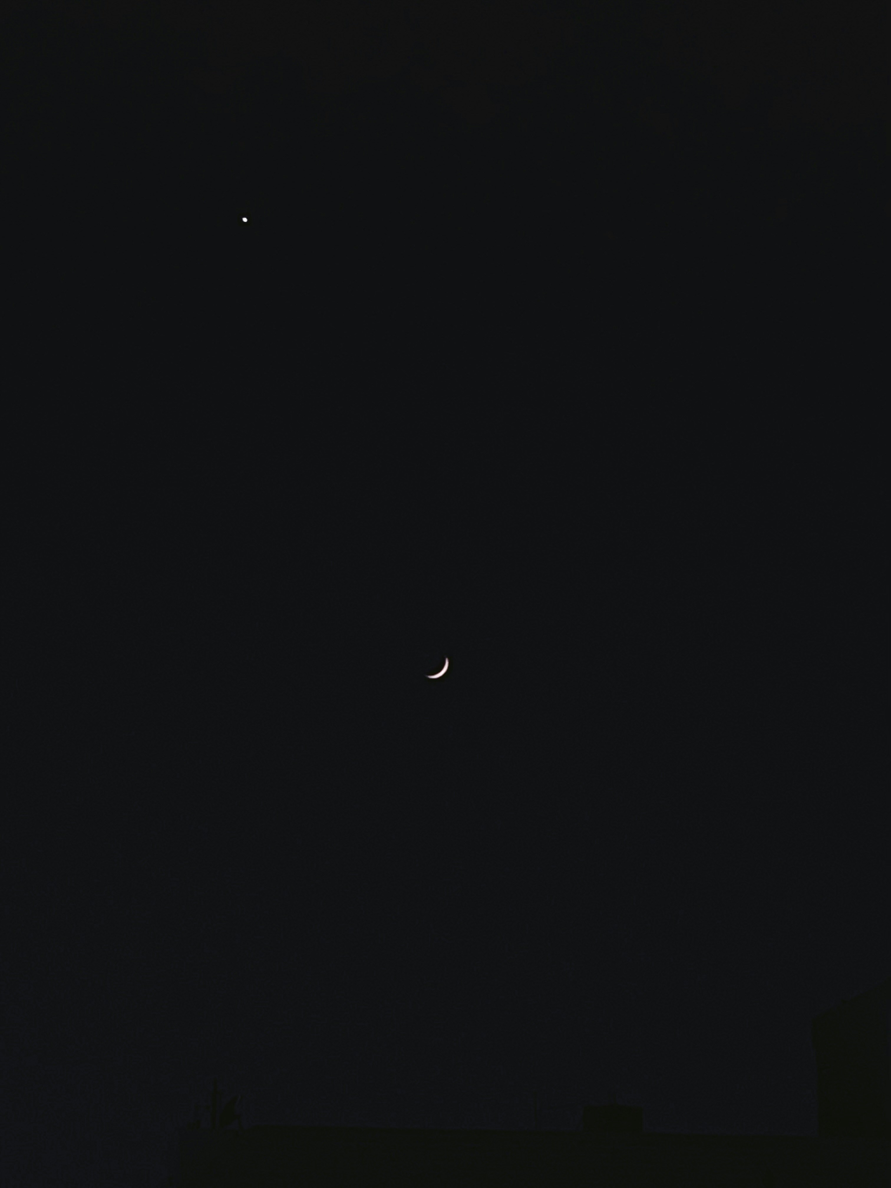 A view of the moon and a distant object in the sky photo – Free New ...