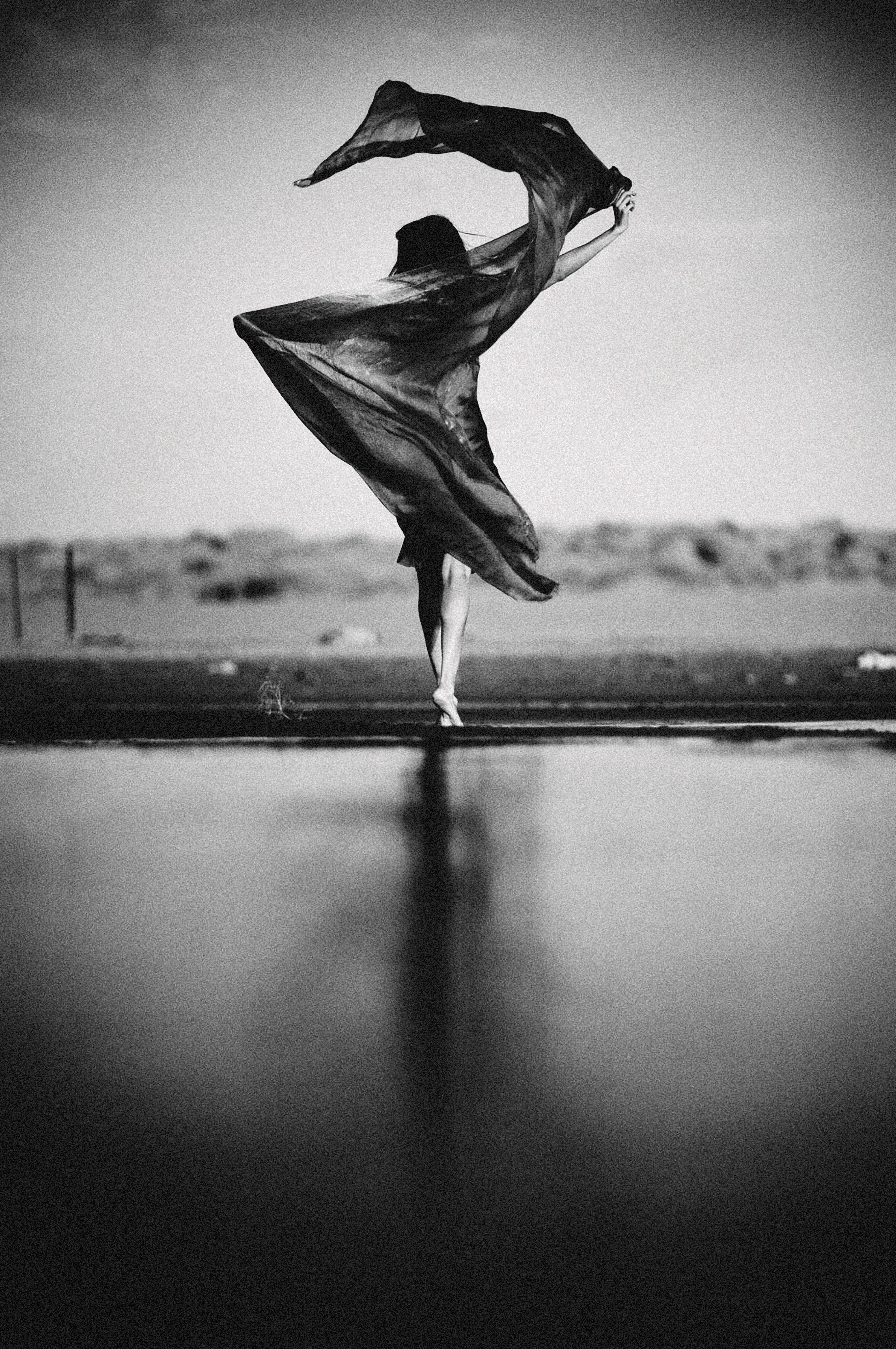 A black and white photo of a woman dancing photo – Free Grey Image on ...