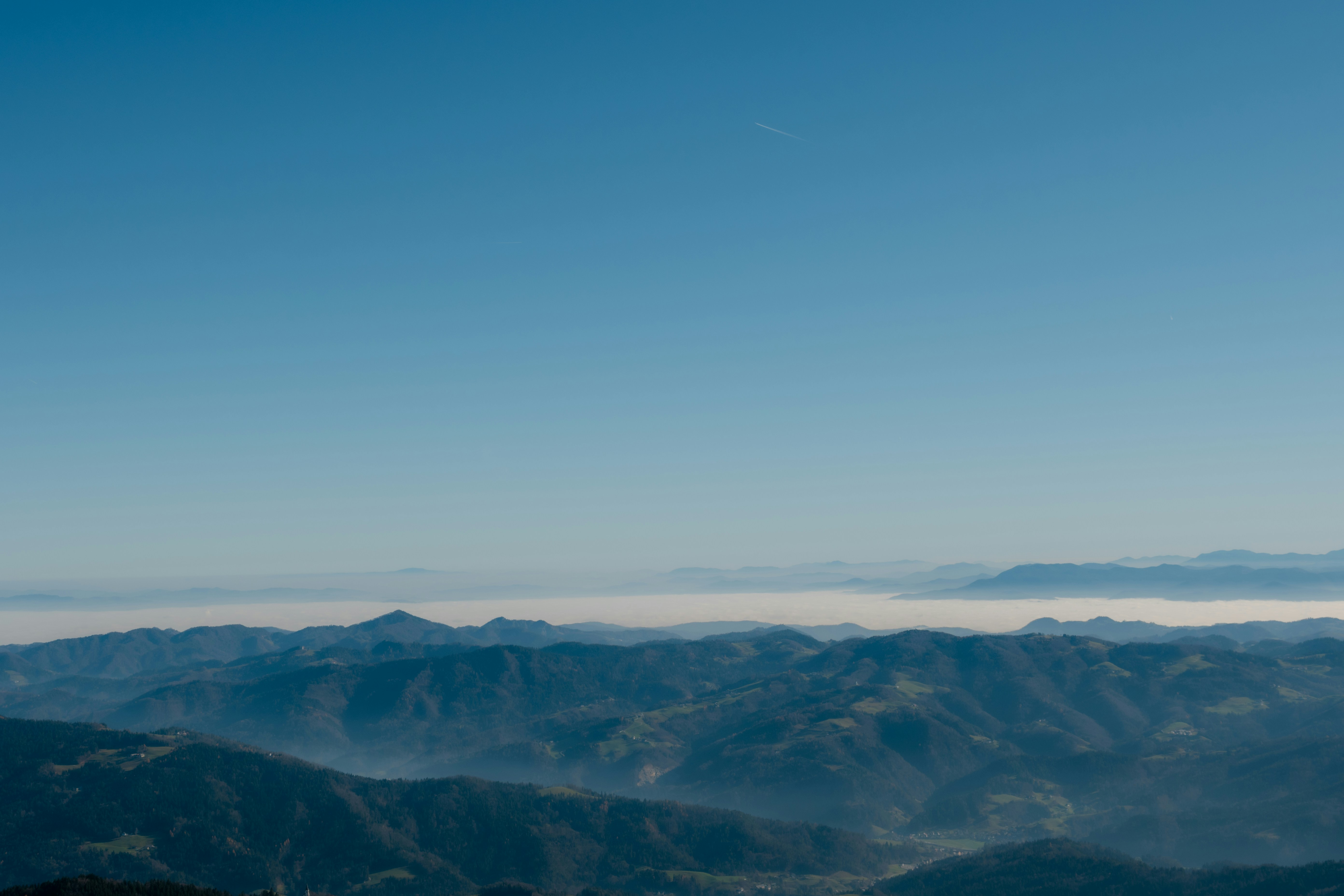 A view of a mountain range from a high point of view photo – Free ...