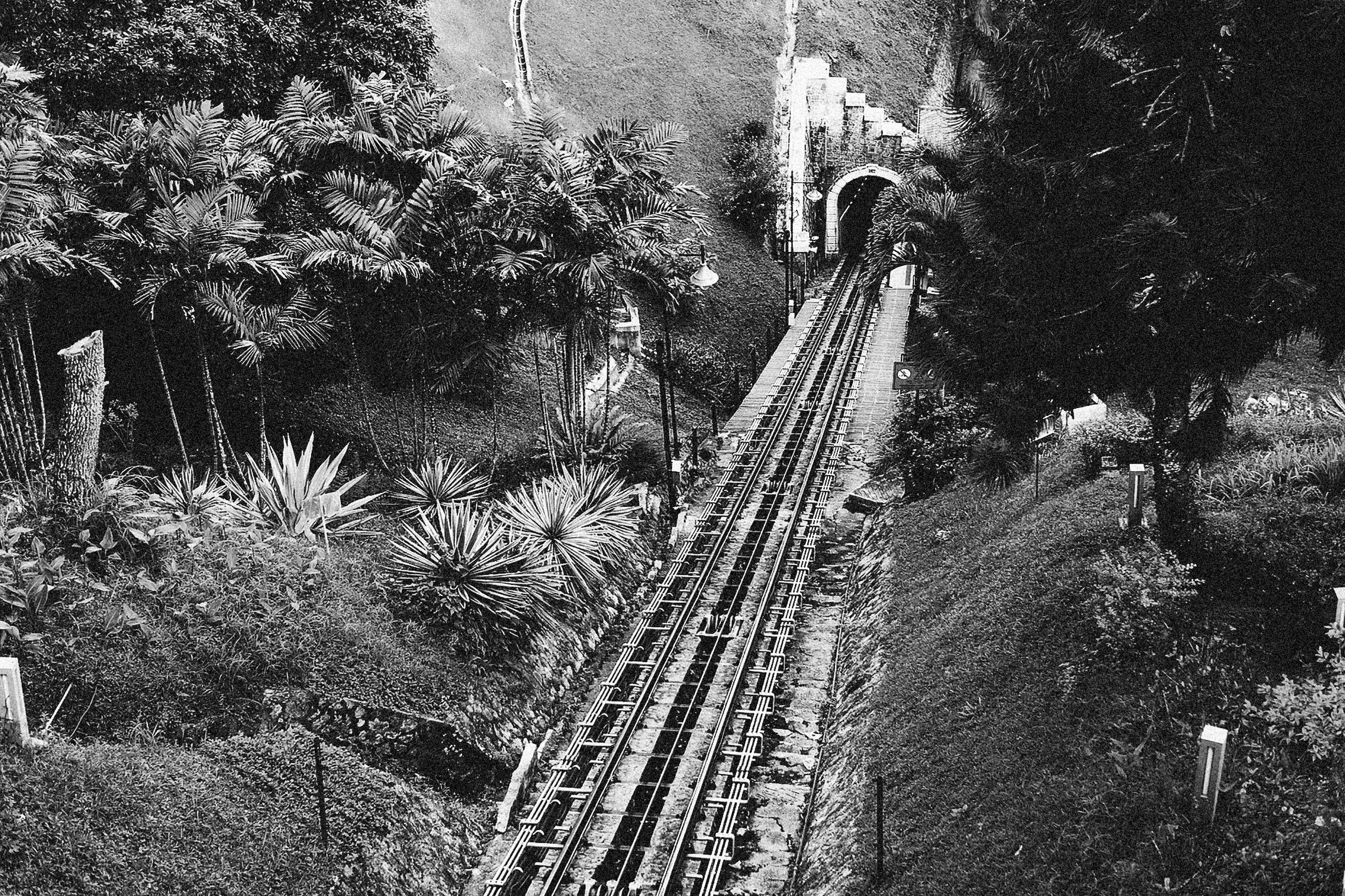 Railway Through a Terraced Garden into a Tunnel