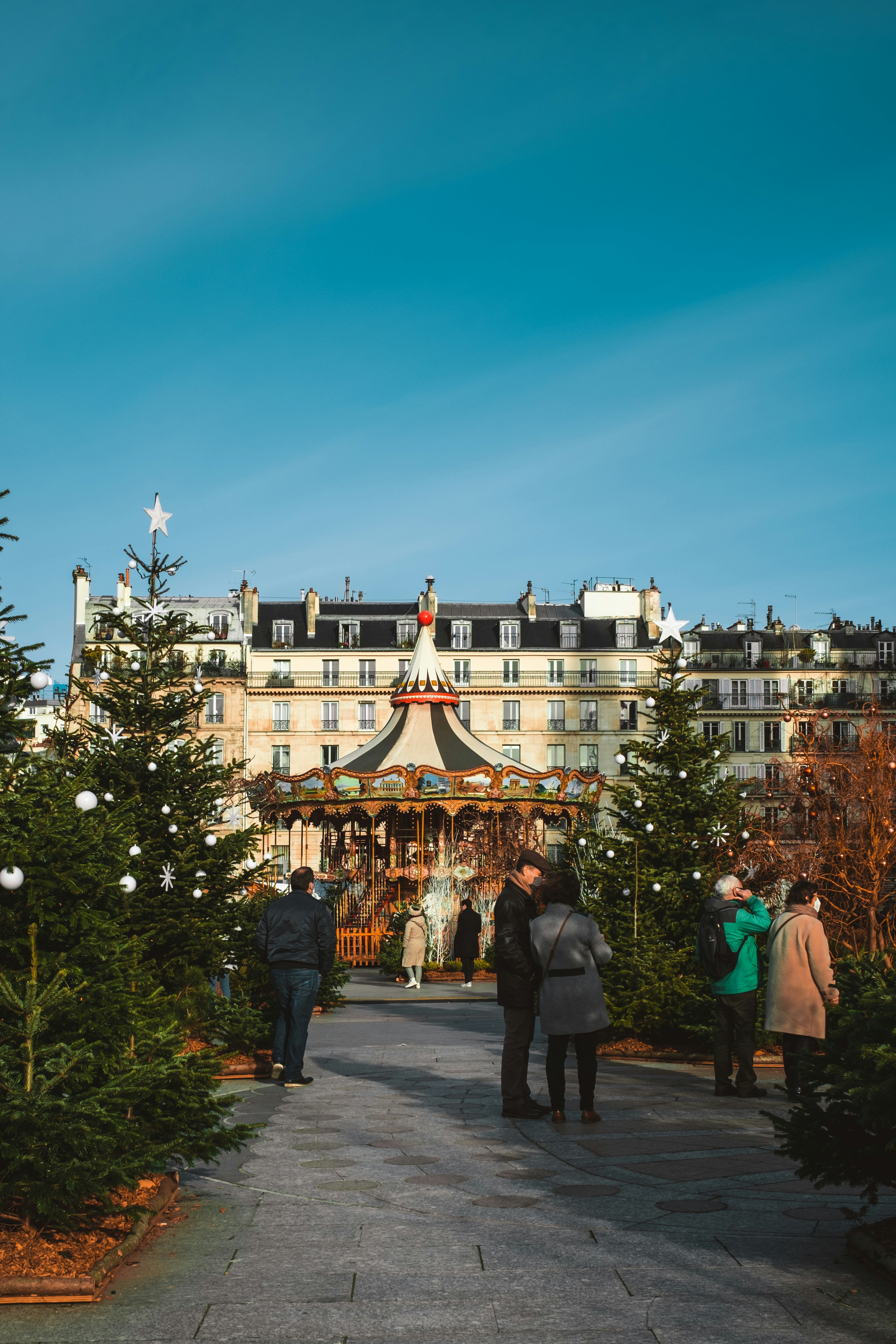 Carousel Glow in a Parisian Christmas Square