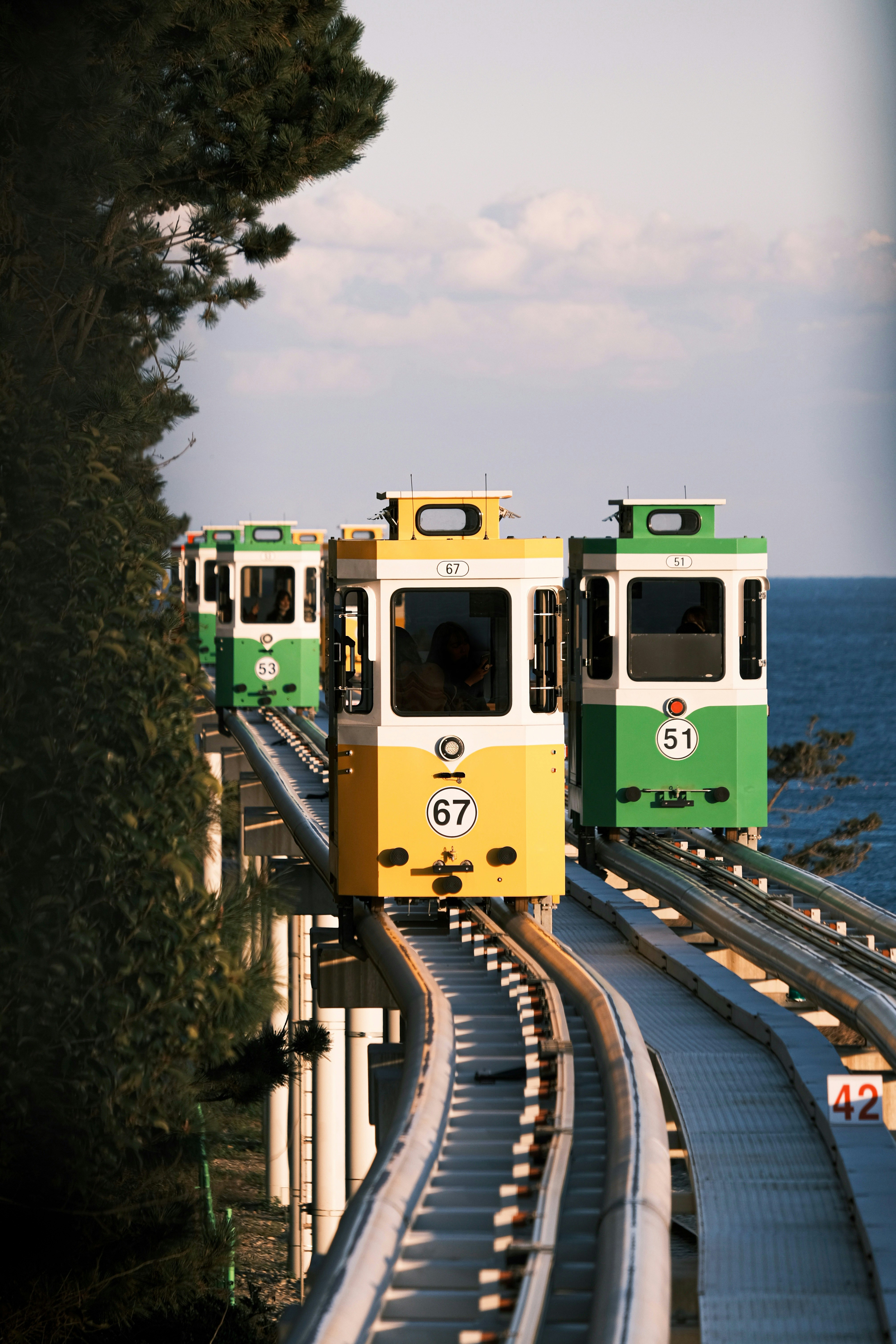 a couple of trains that are on some tracks