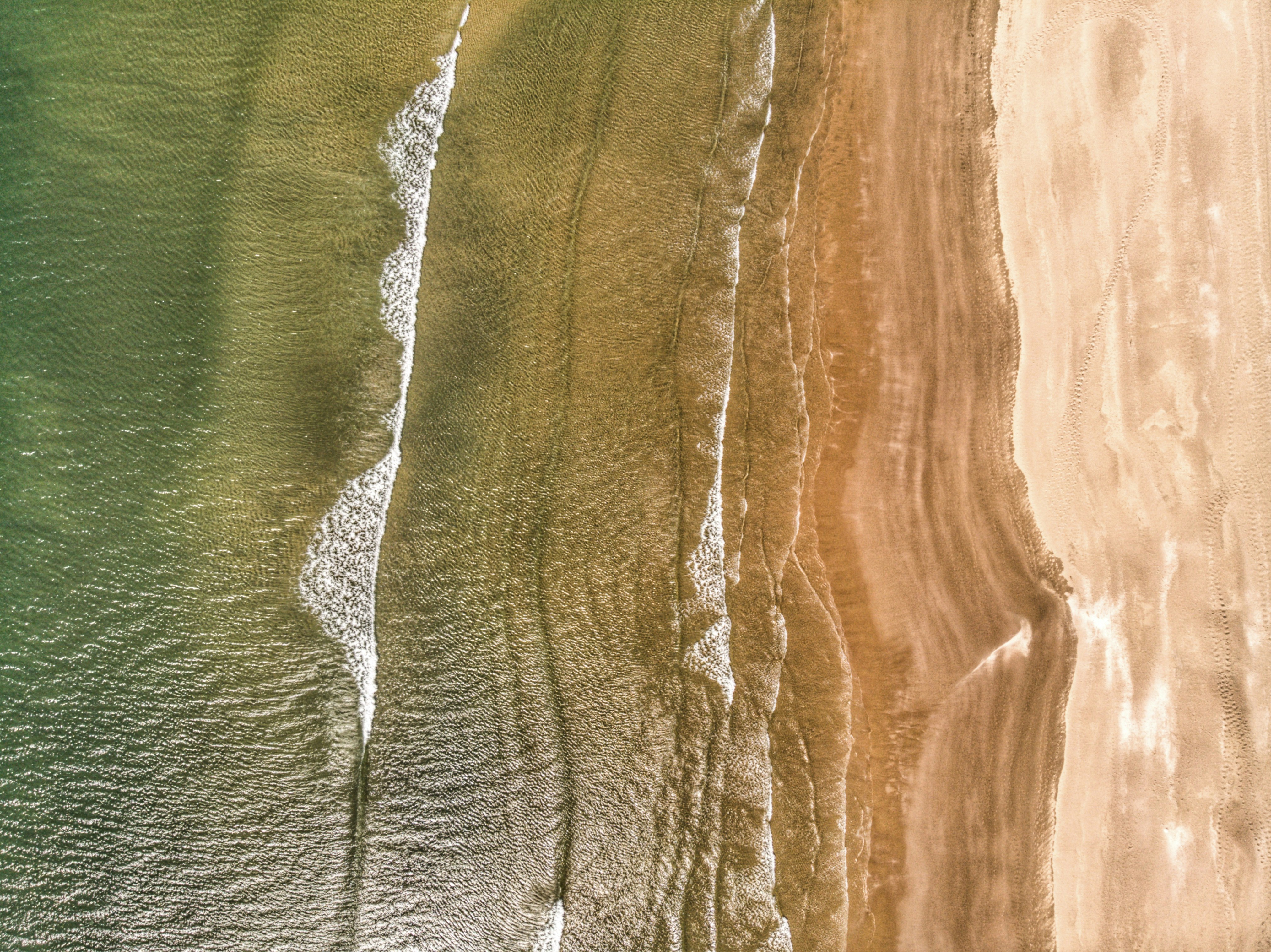An aerial view of a beach and the ocean photo – Free Texture Image on ...