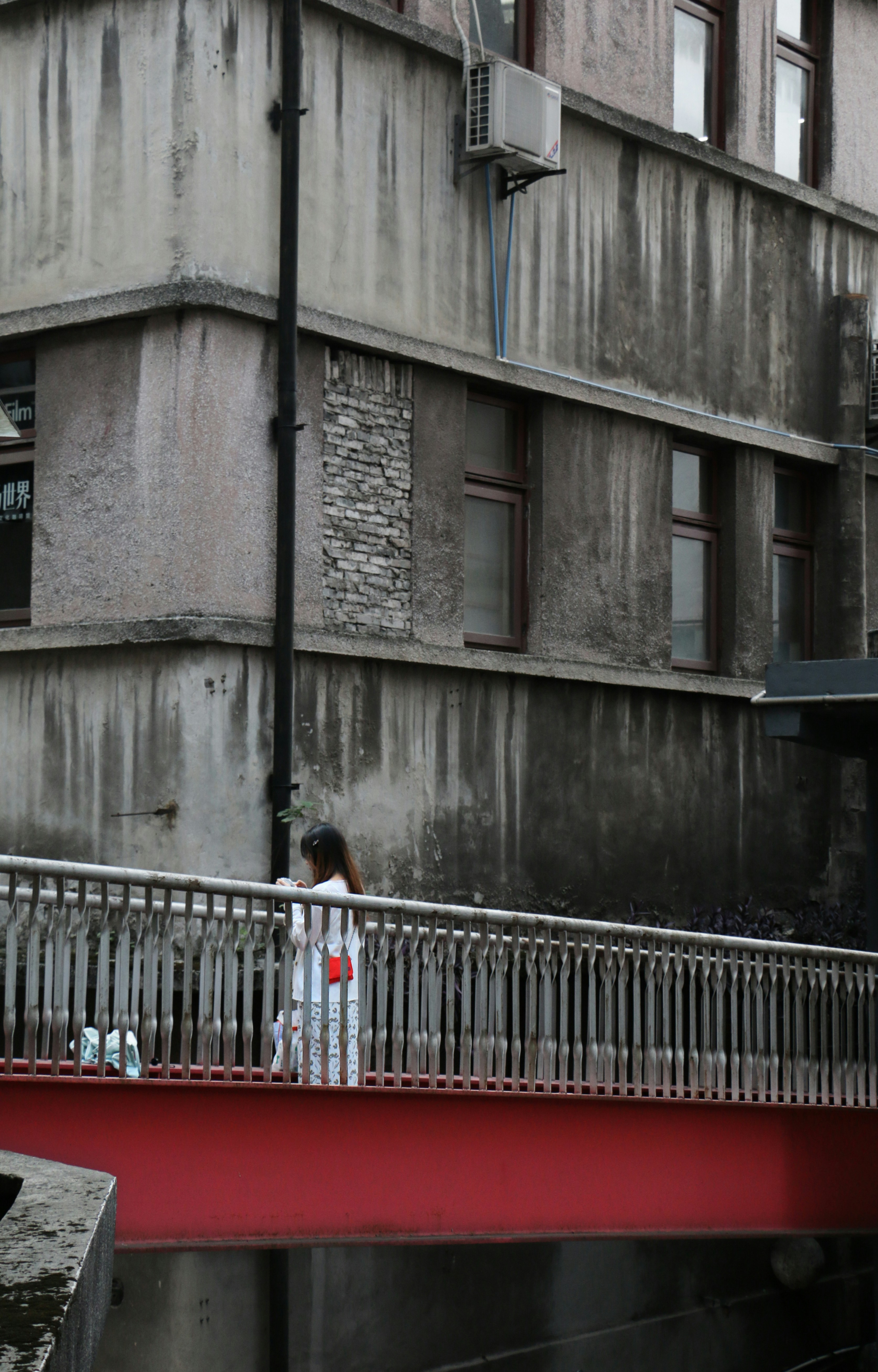 Urban Solitude: A Moment on the Bridge