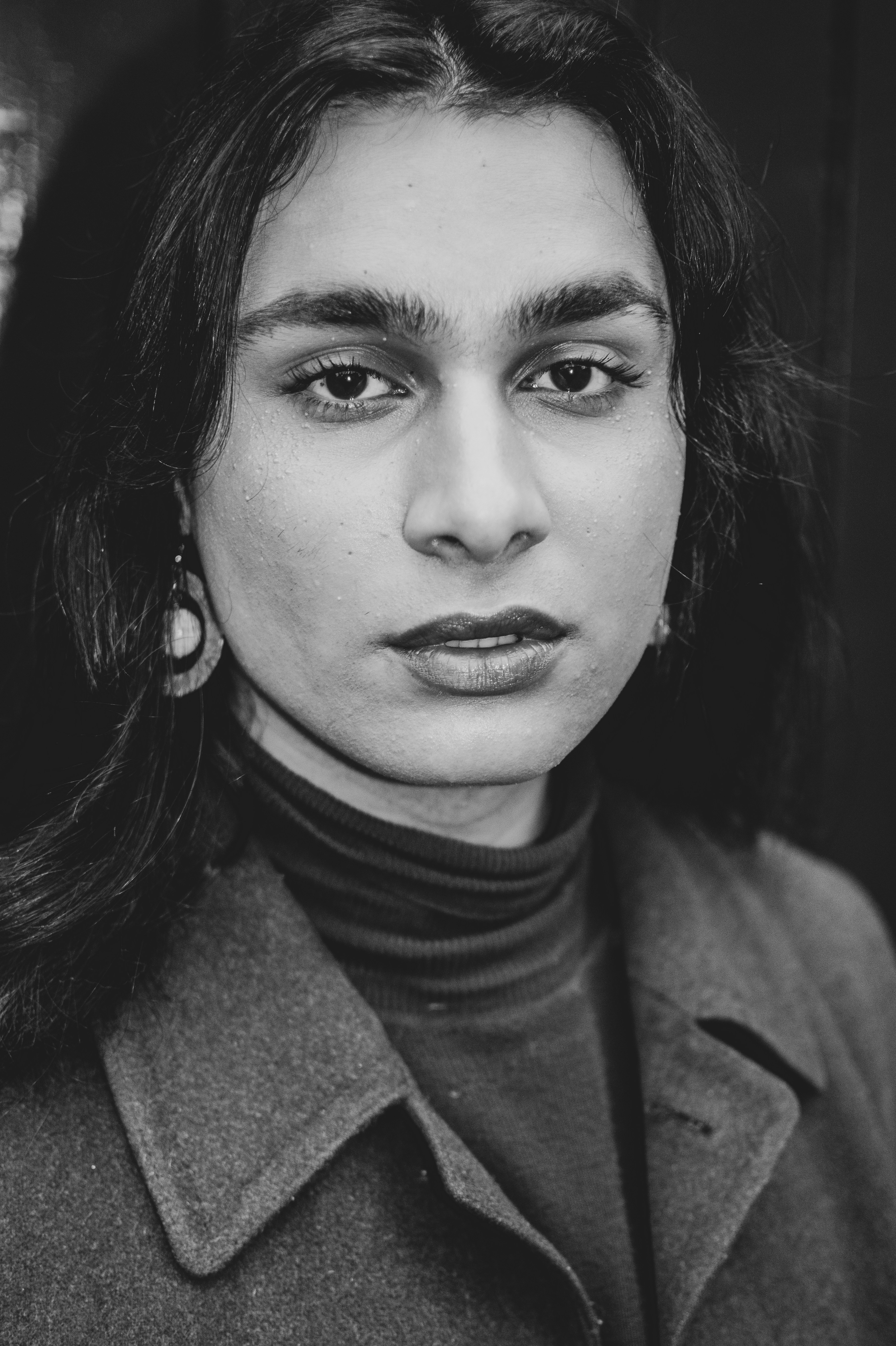 Portrait in Monochrome: Quiet Confidence in a Wool Coat