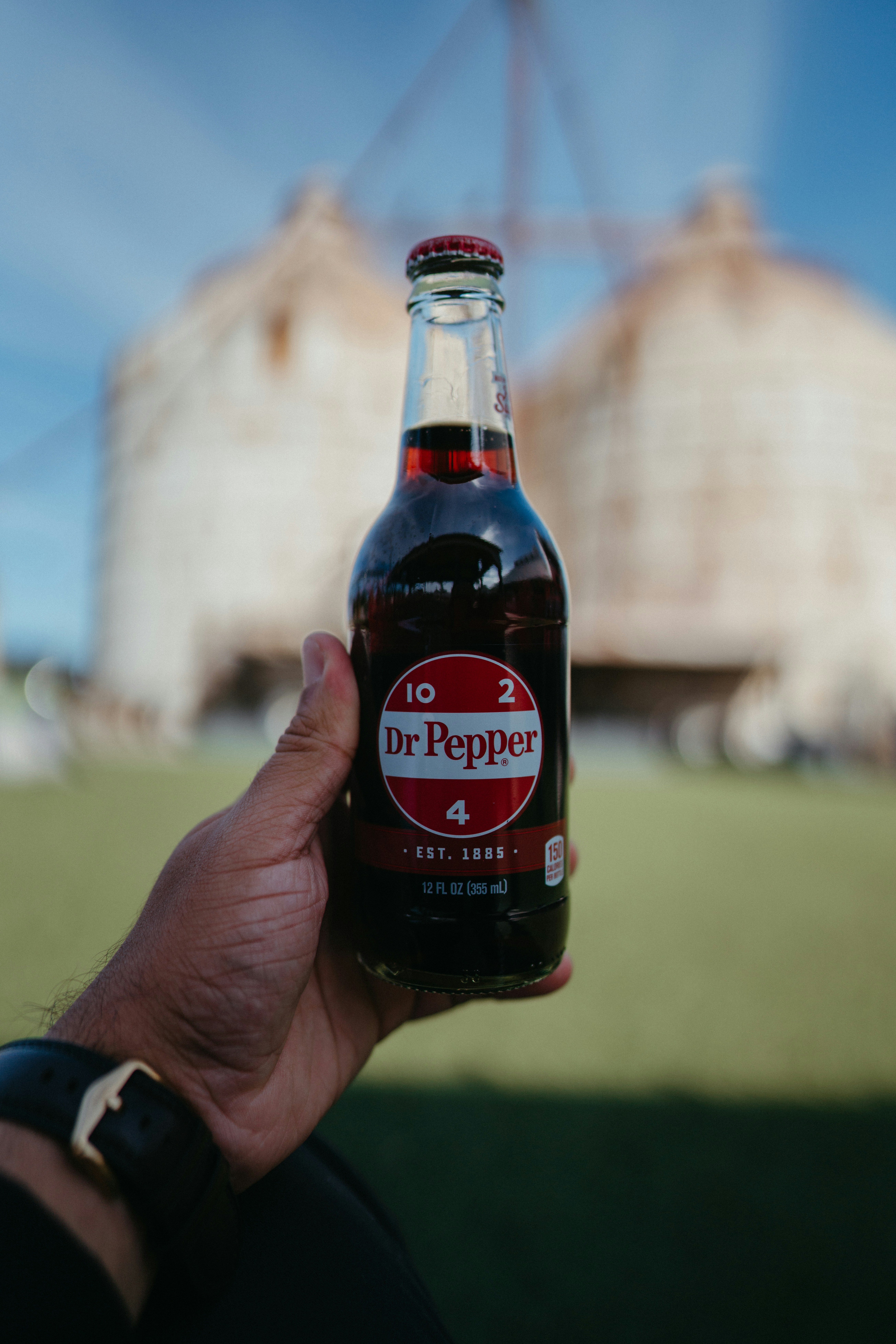 A person holding a bottle of dr pepper beer photo – Free Human Image on ...