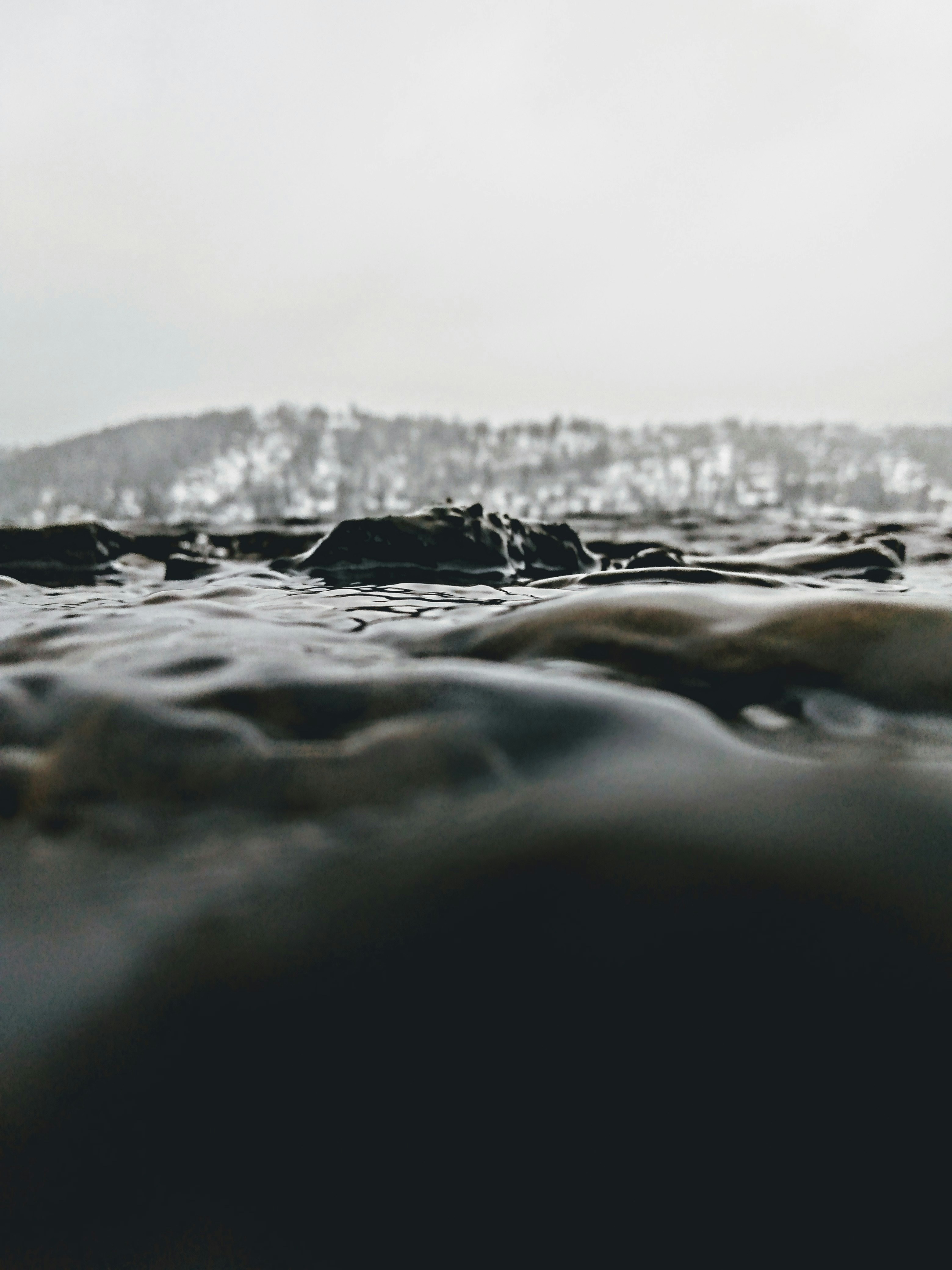 An awesome eye-level view of icy water