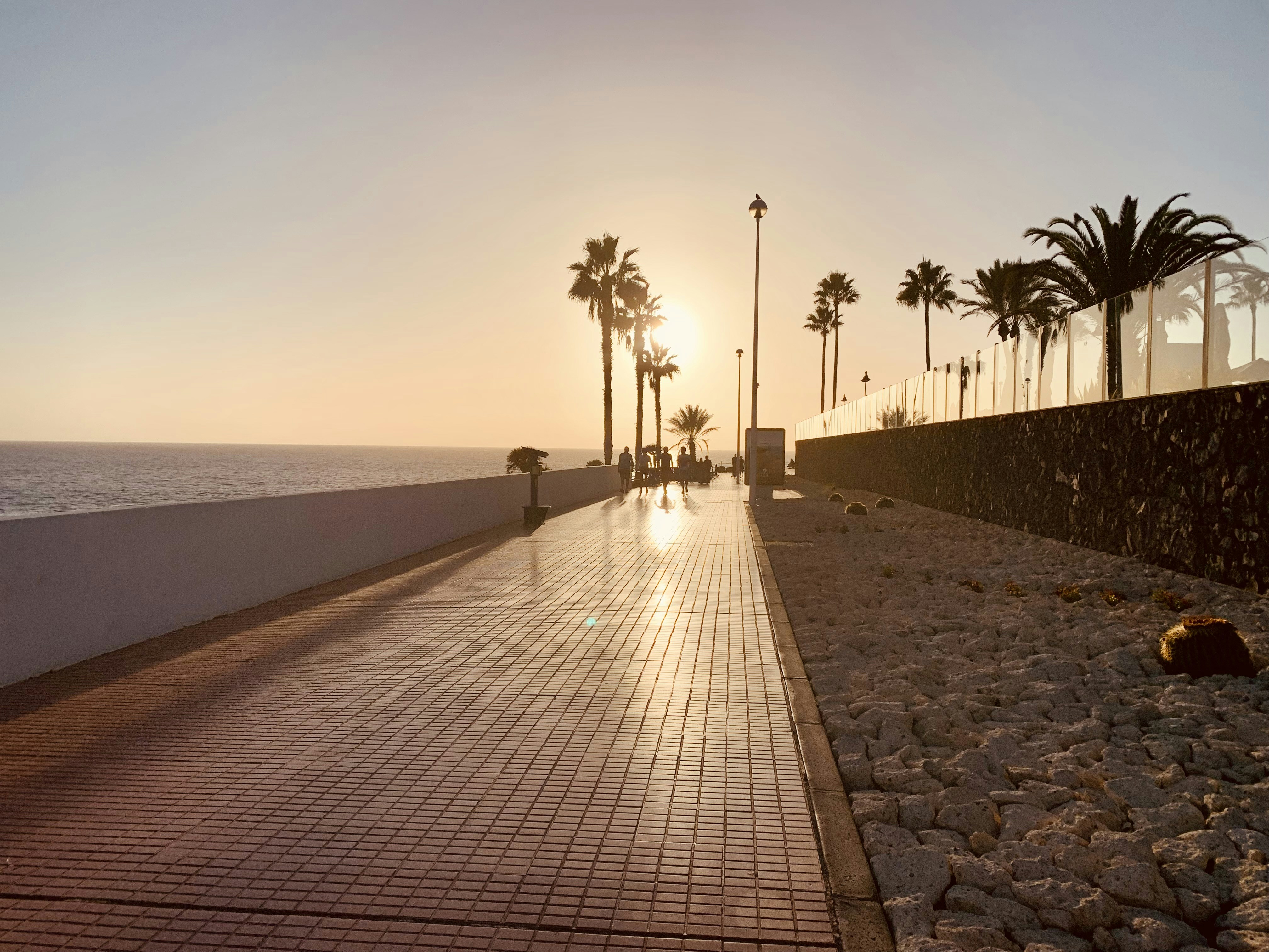 Coastal path at Costa Adeje near to sunset 