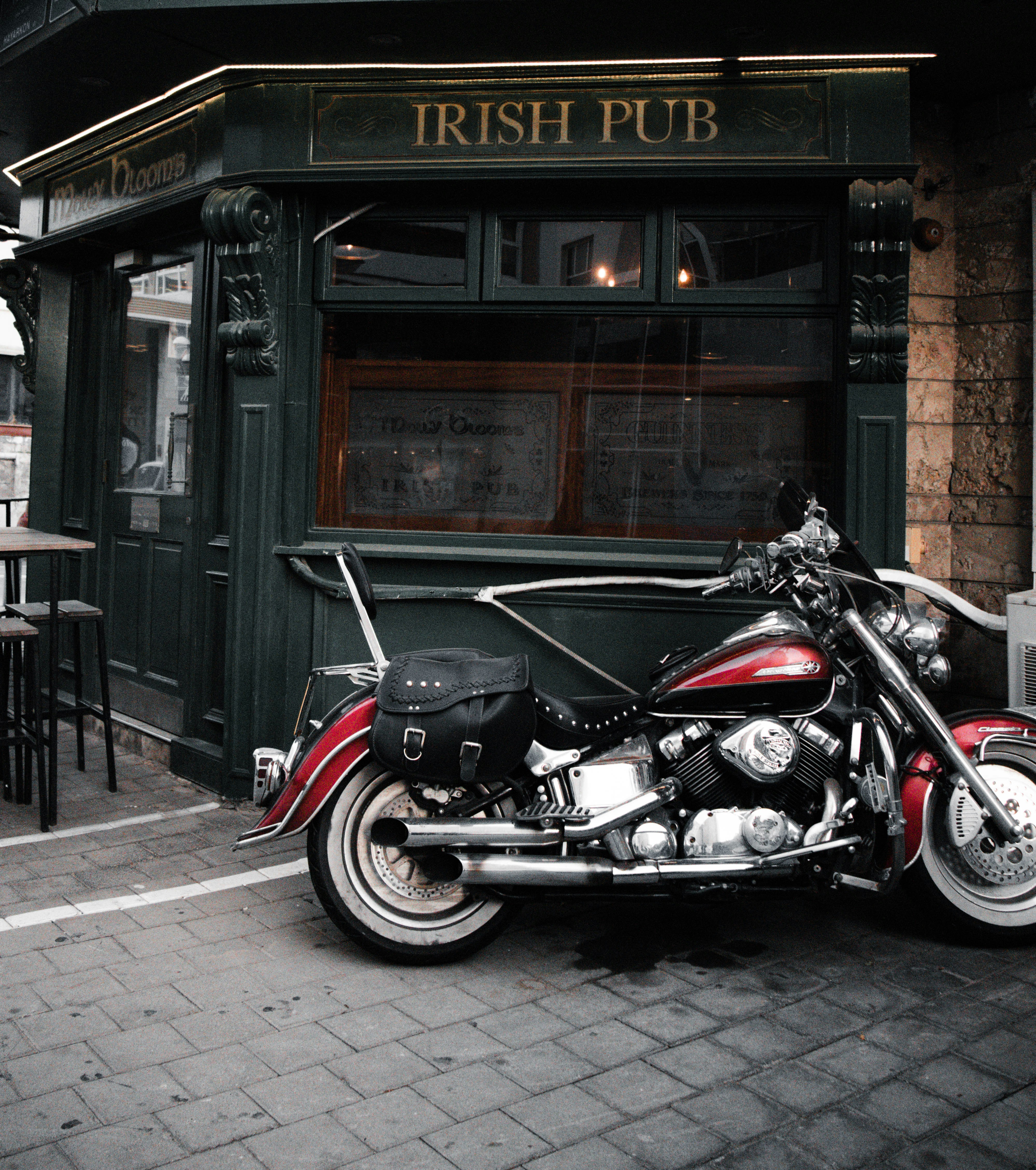 Leathered Ride by the Irish Pub