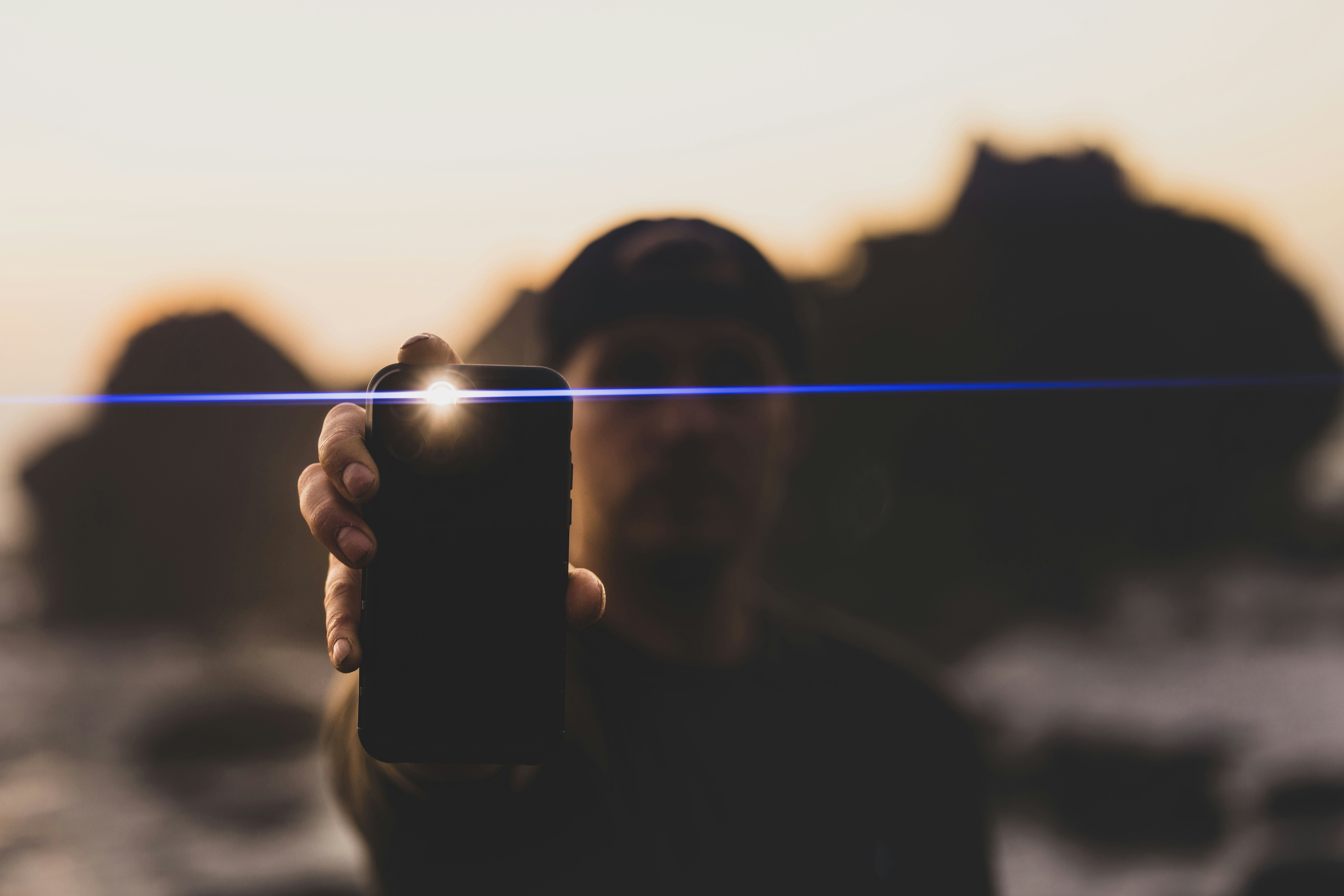Outstretched Moment: A Selfie in Soft Backlight