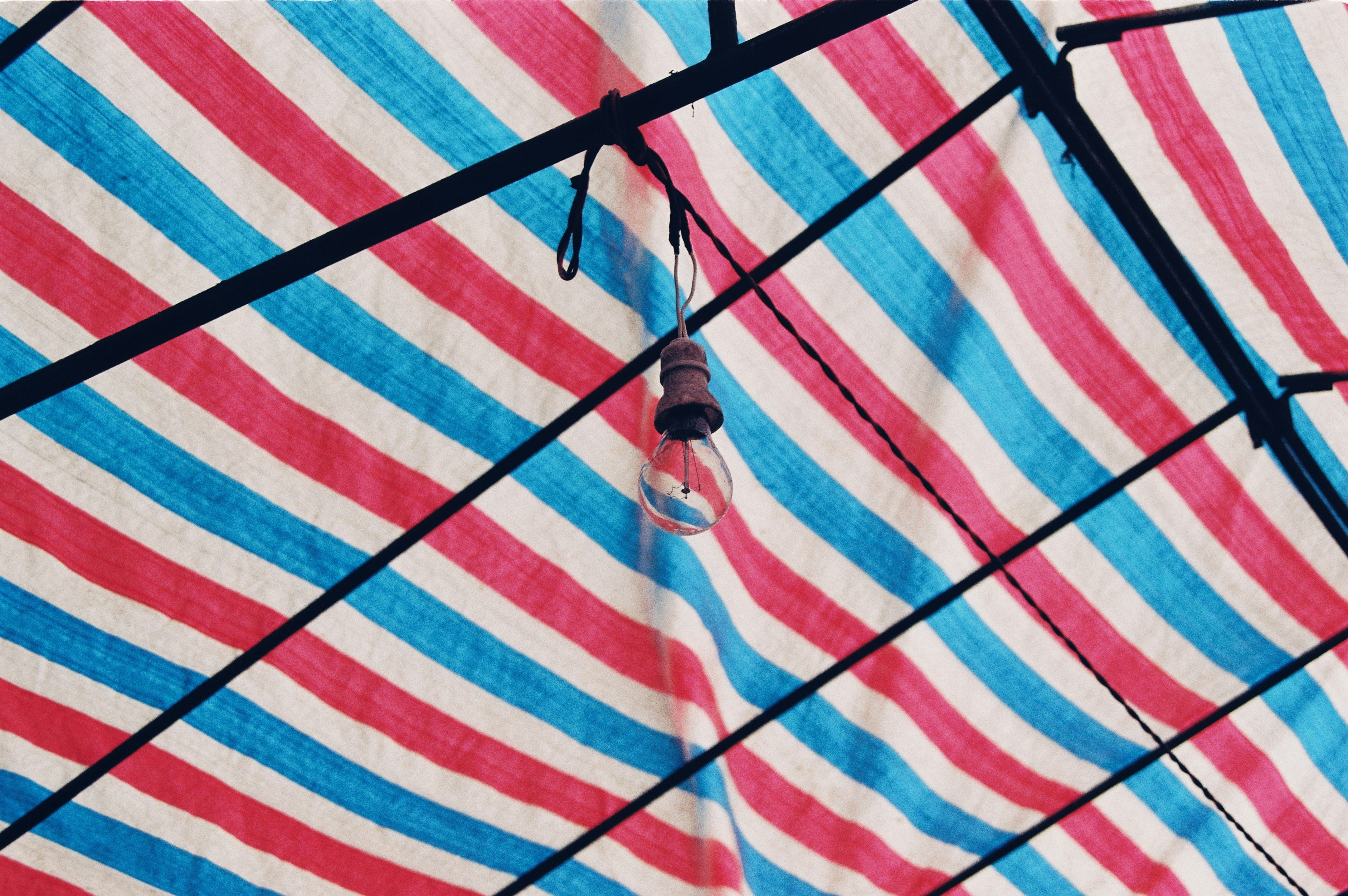 Bulb Beyond the Striped Canopy: Geometry of Lines and Color