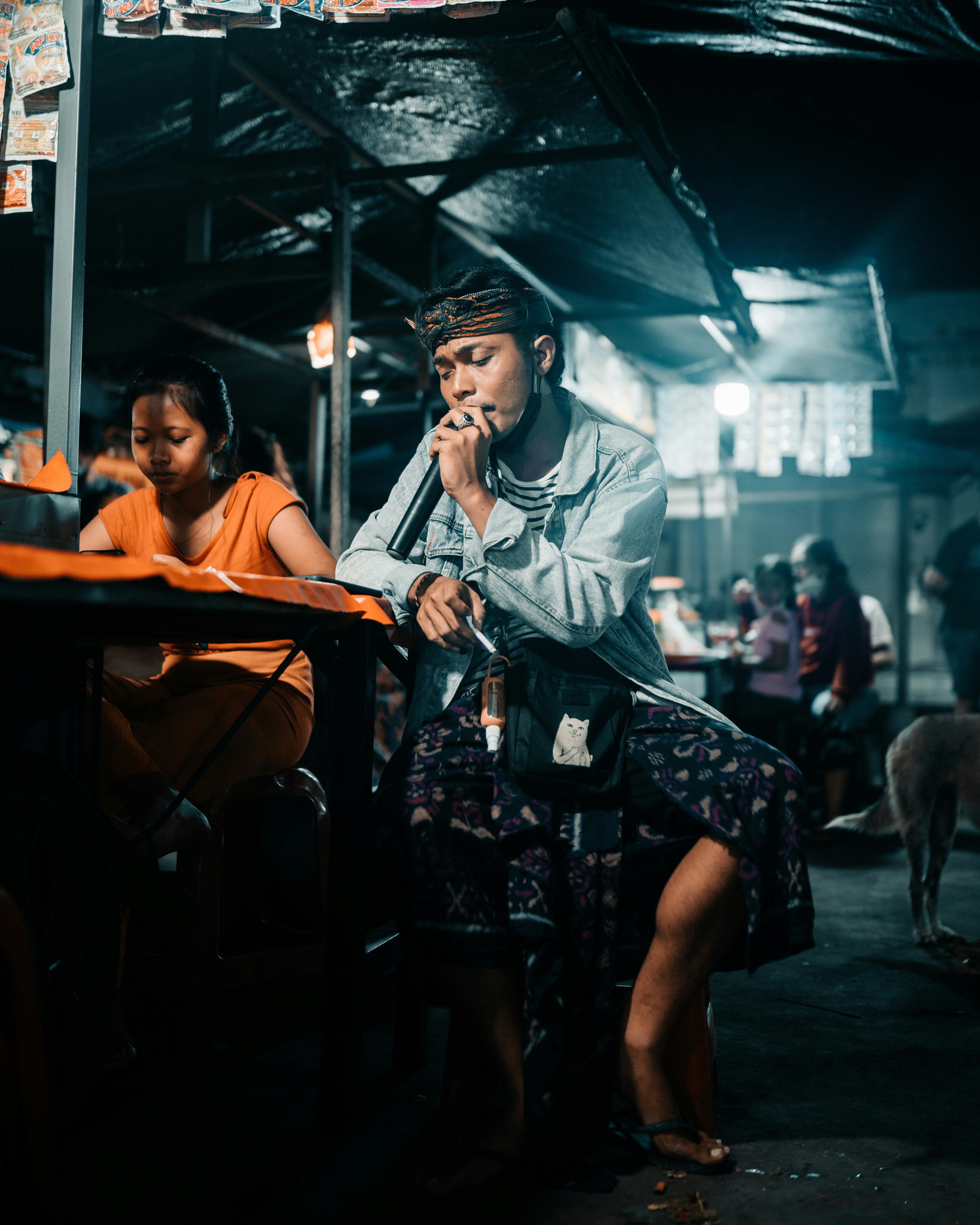 Lantern Smoke and Streetfood: A Quiet Moment at the Market Stall