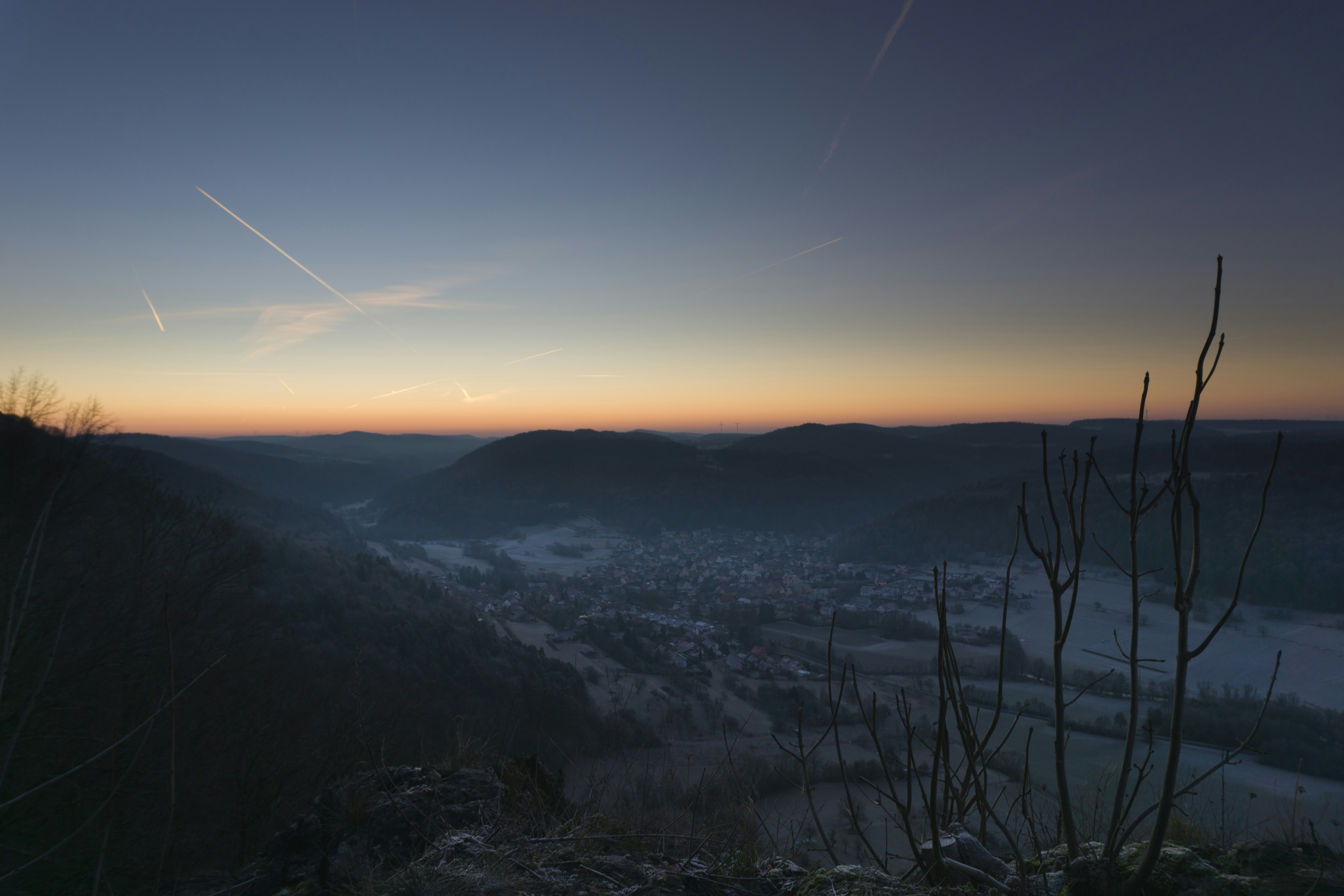 Dawn on the Frost-Wreathed Valley from a Quiet Ridge