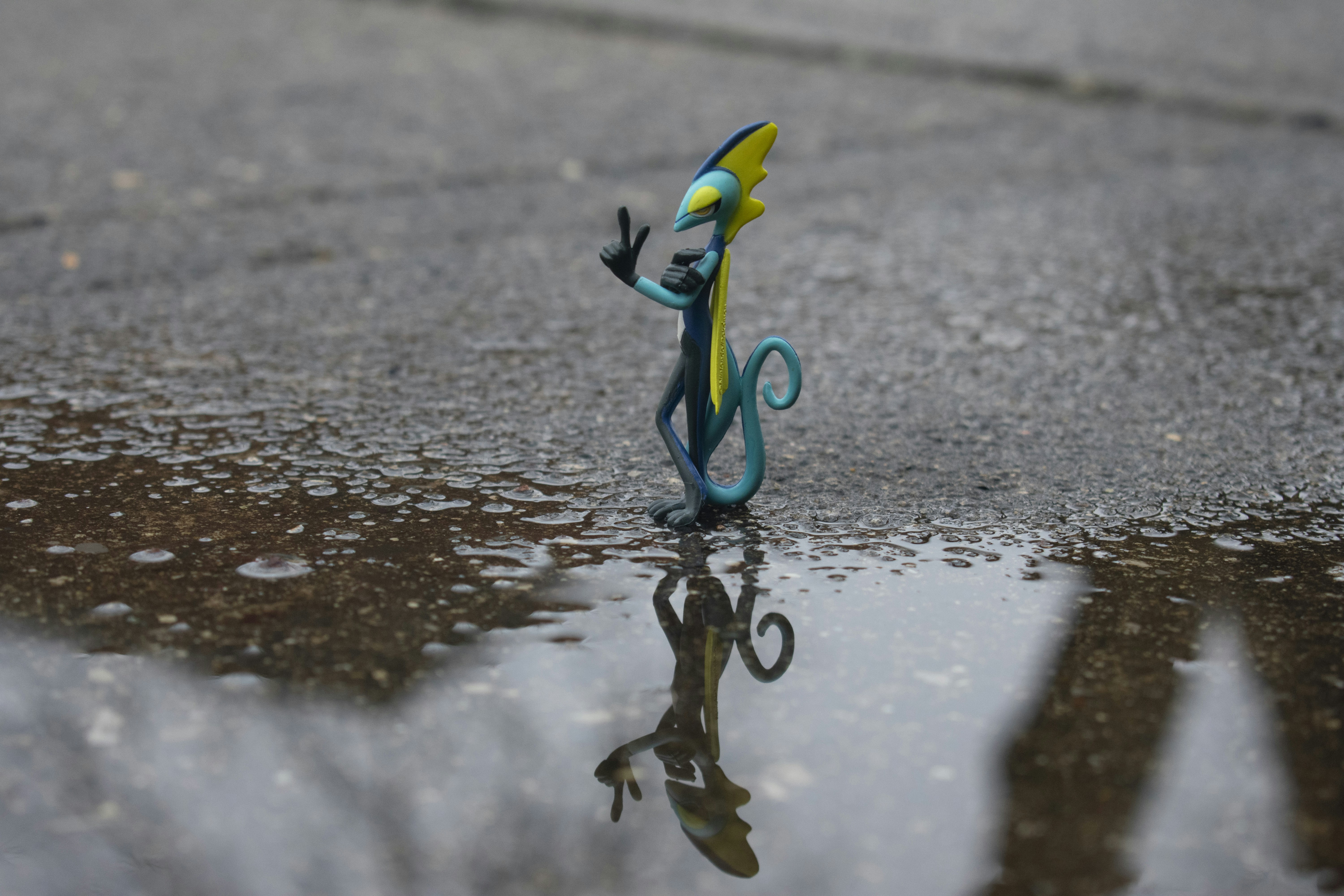 A glass figurine sitting in the middle of a puddle photo – Free Pokemon ...