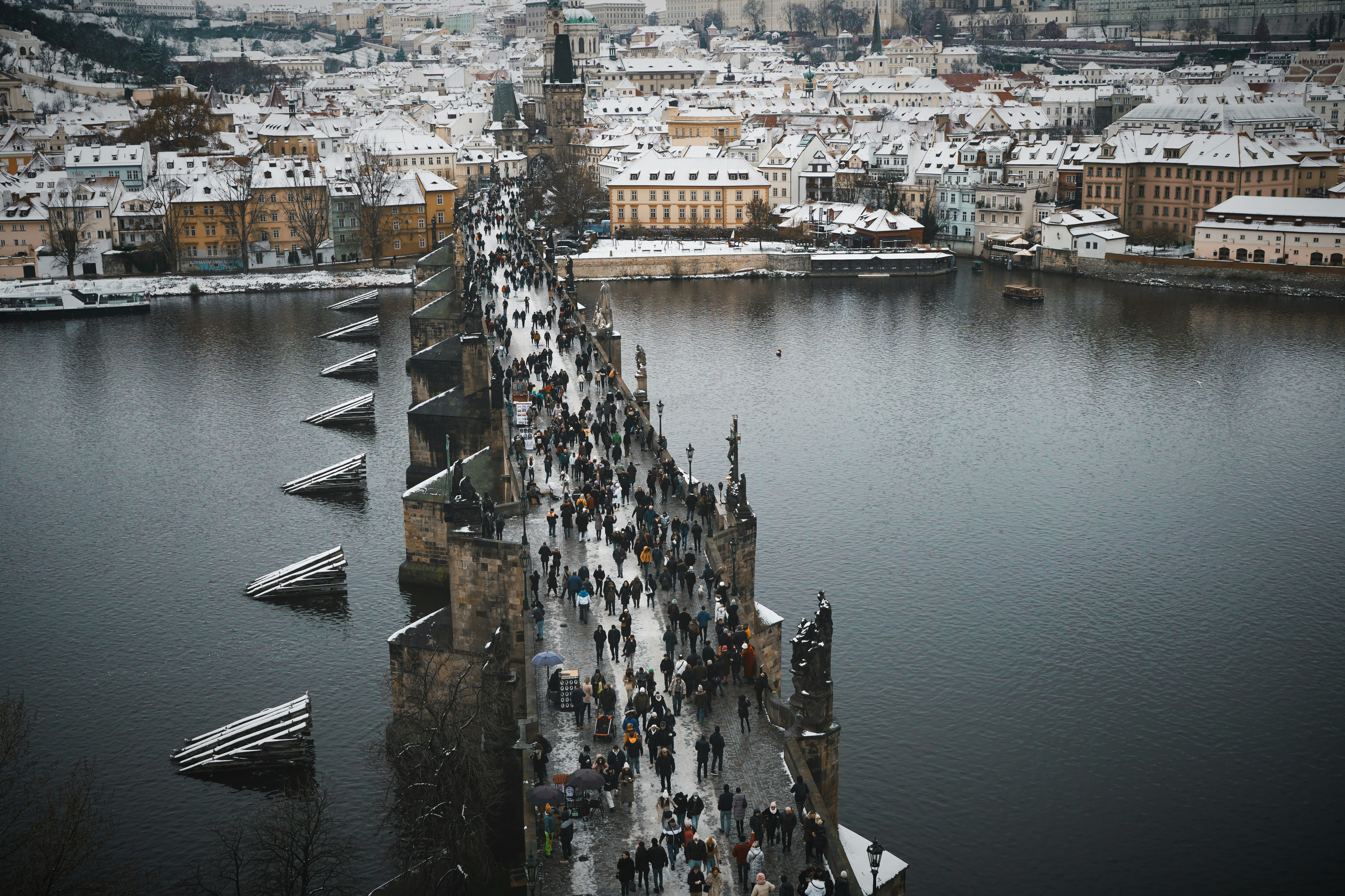Bridge of People: A Winter Walk Across the Stone Span