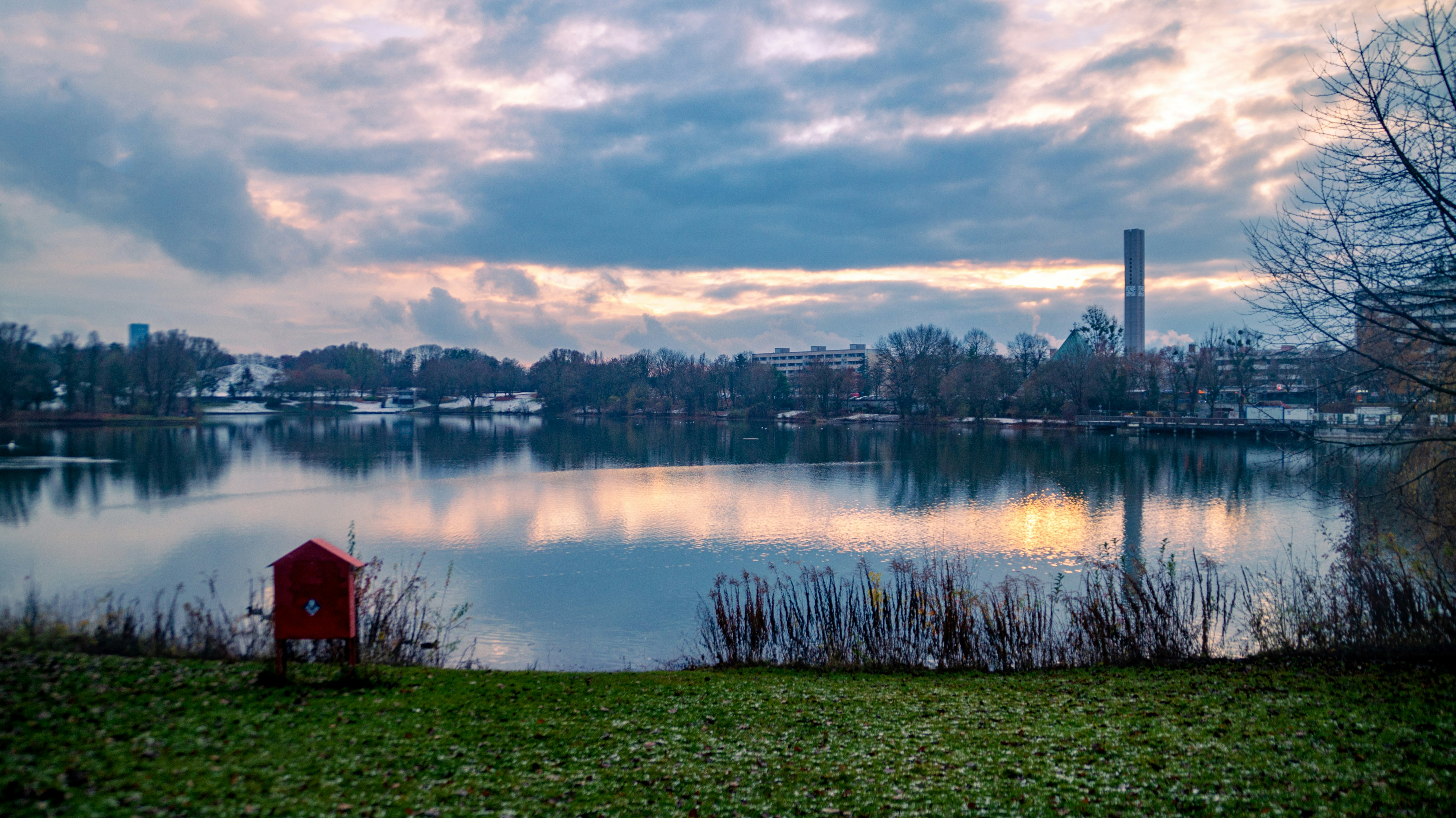 Sunset Reflections Over the Quiet Lake