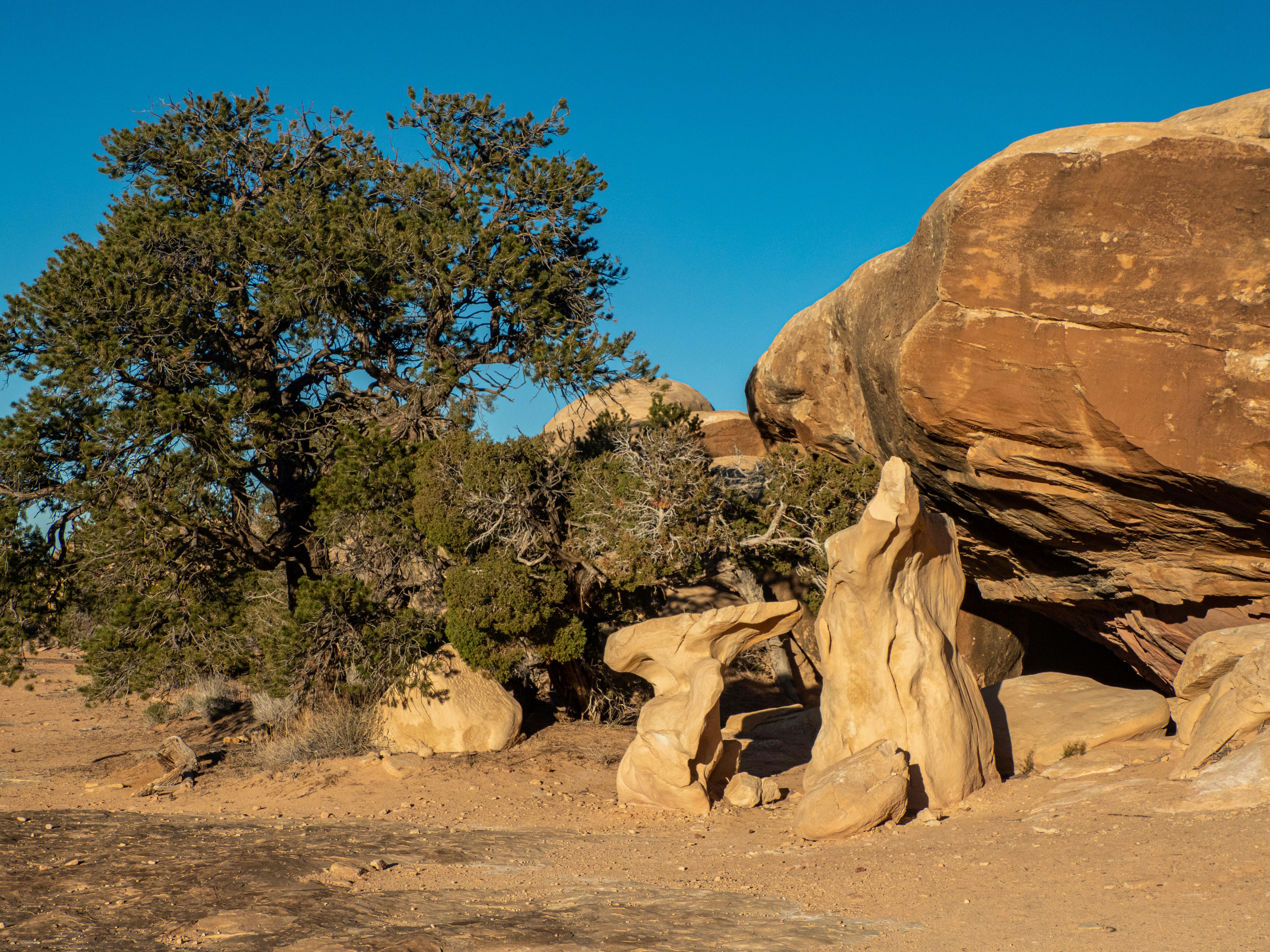 Une grande formation rocheuse au milieu d’un désert photo – Photo La ...