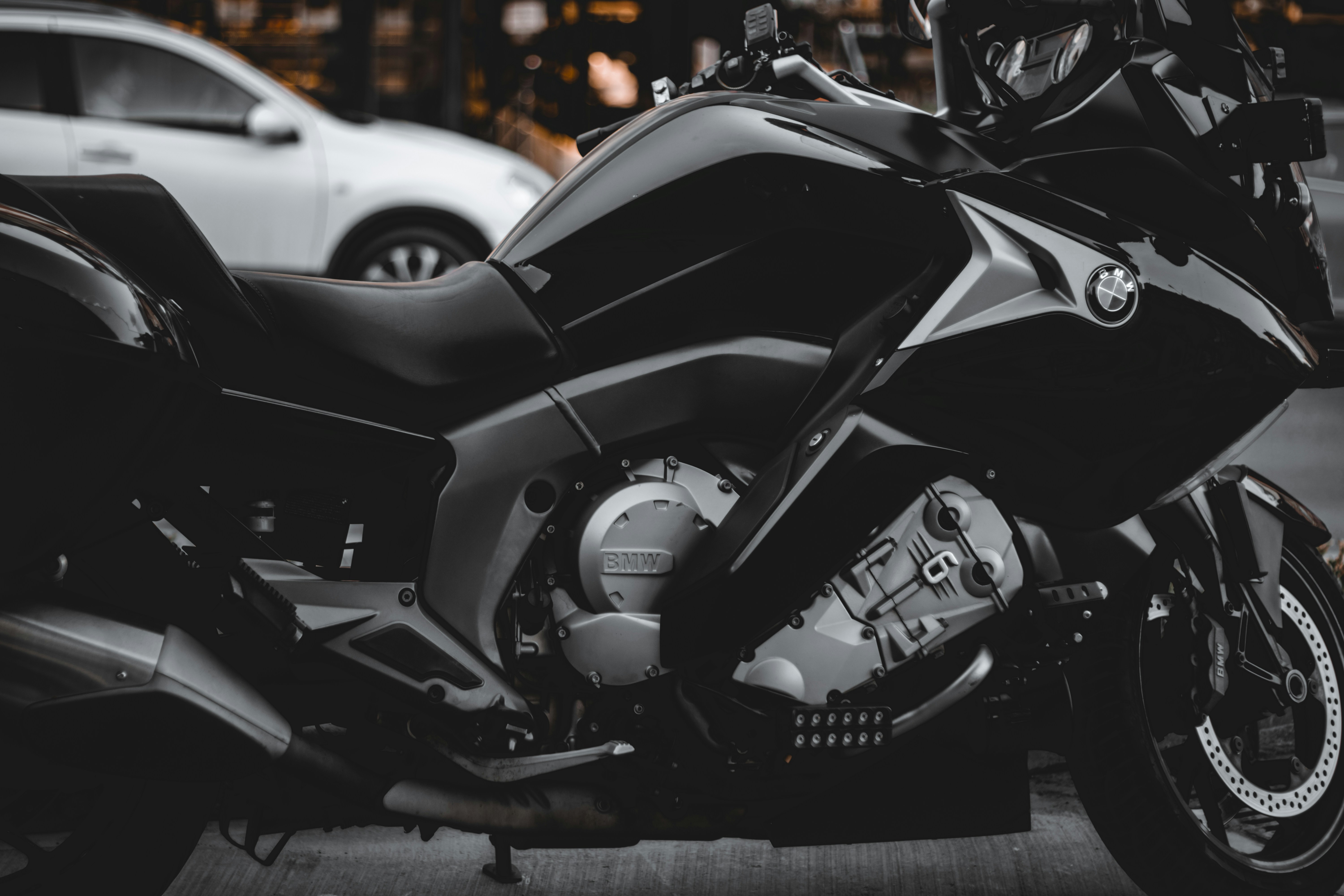 Midnight Power: Close-up of a BMW Adventure Beast