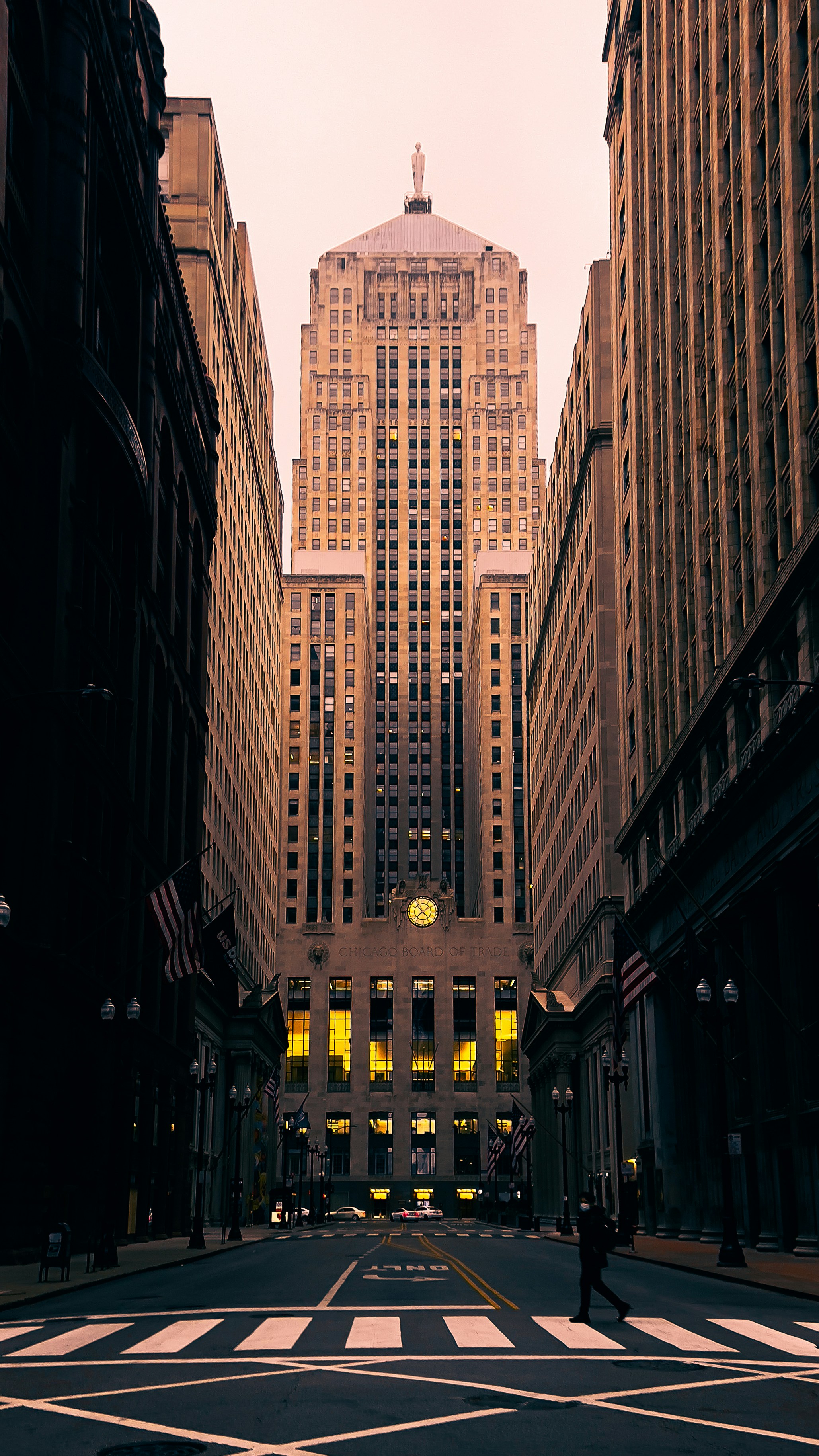 A city street with tall buildings and a crosswalk photo – Free Chicago ...