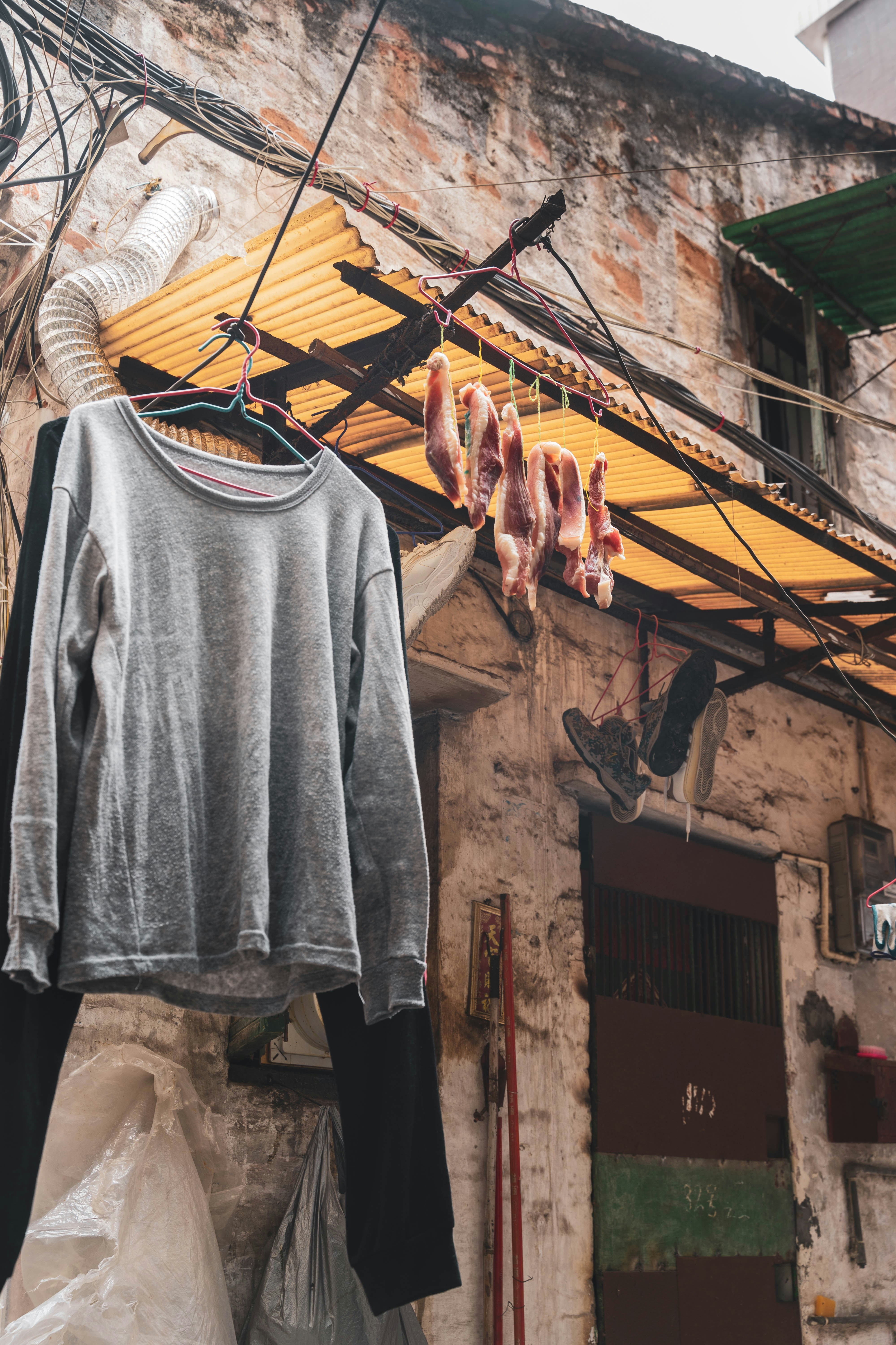 Laundry in the Weathered Courtyard