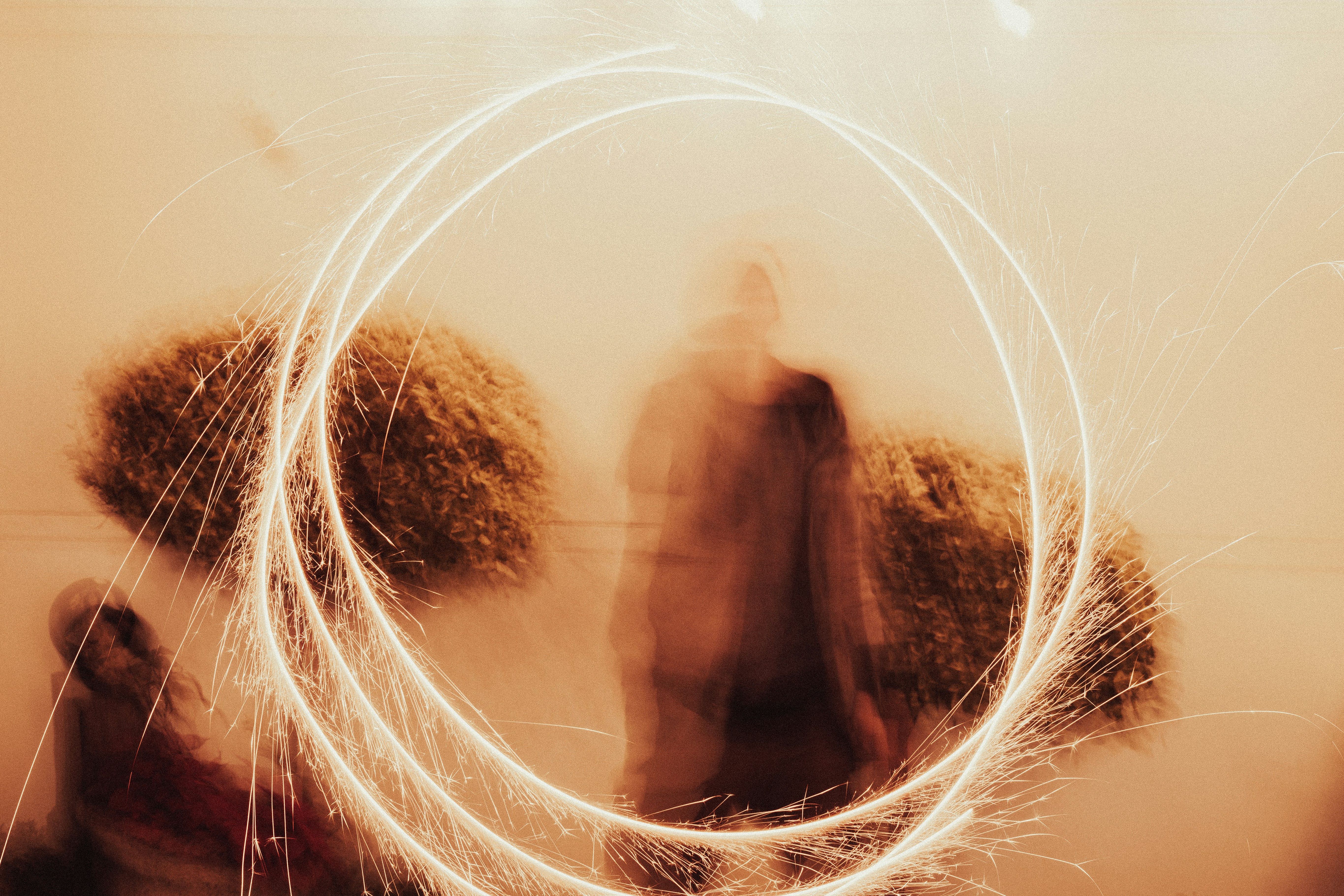 a blurry photo of a person standing in front of a mirror
