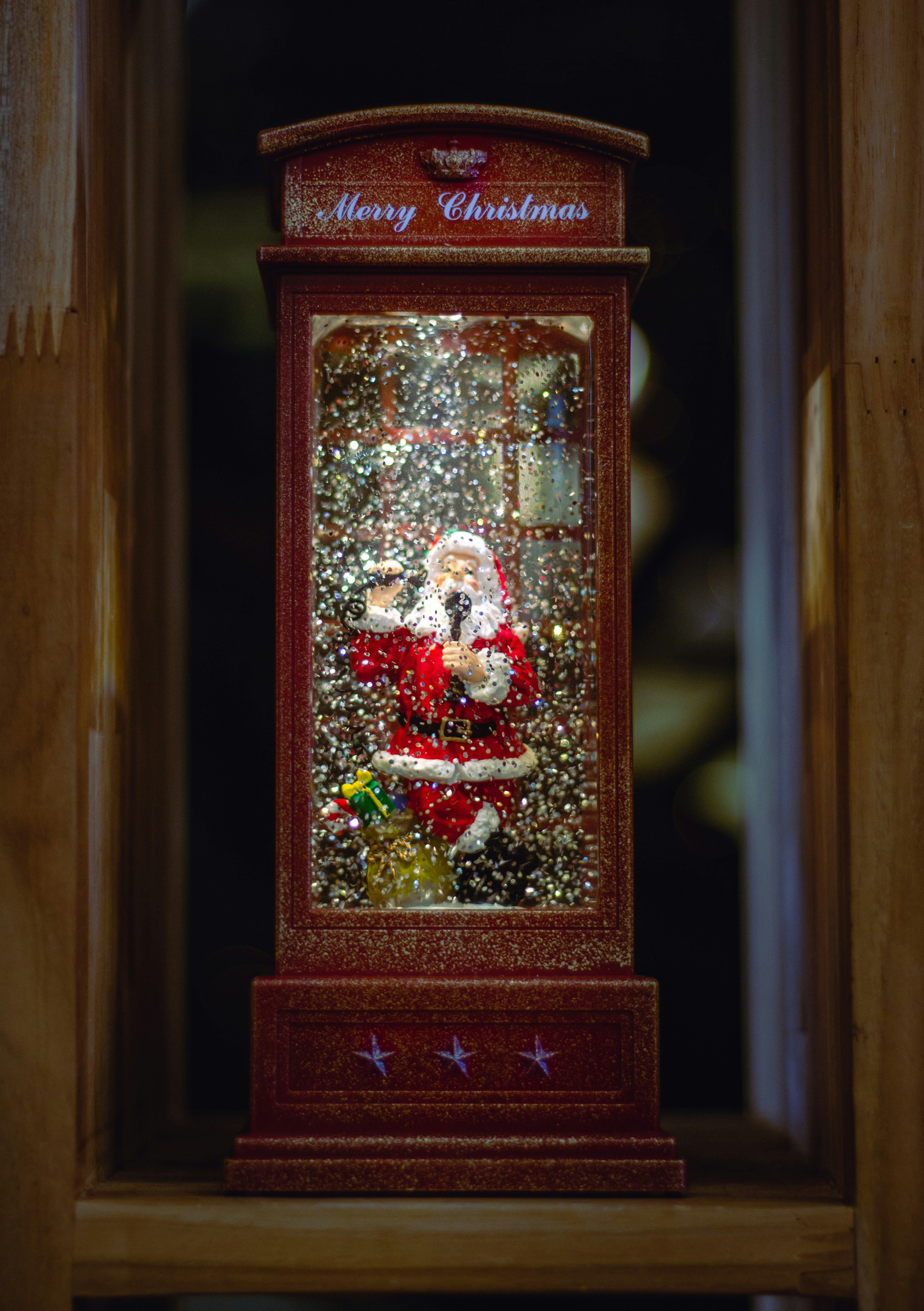 Whimsical Holiday Scene in a Glittering Box