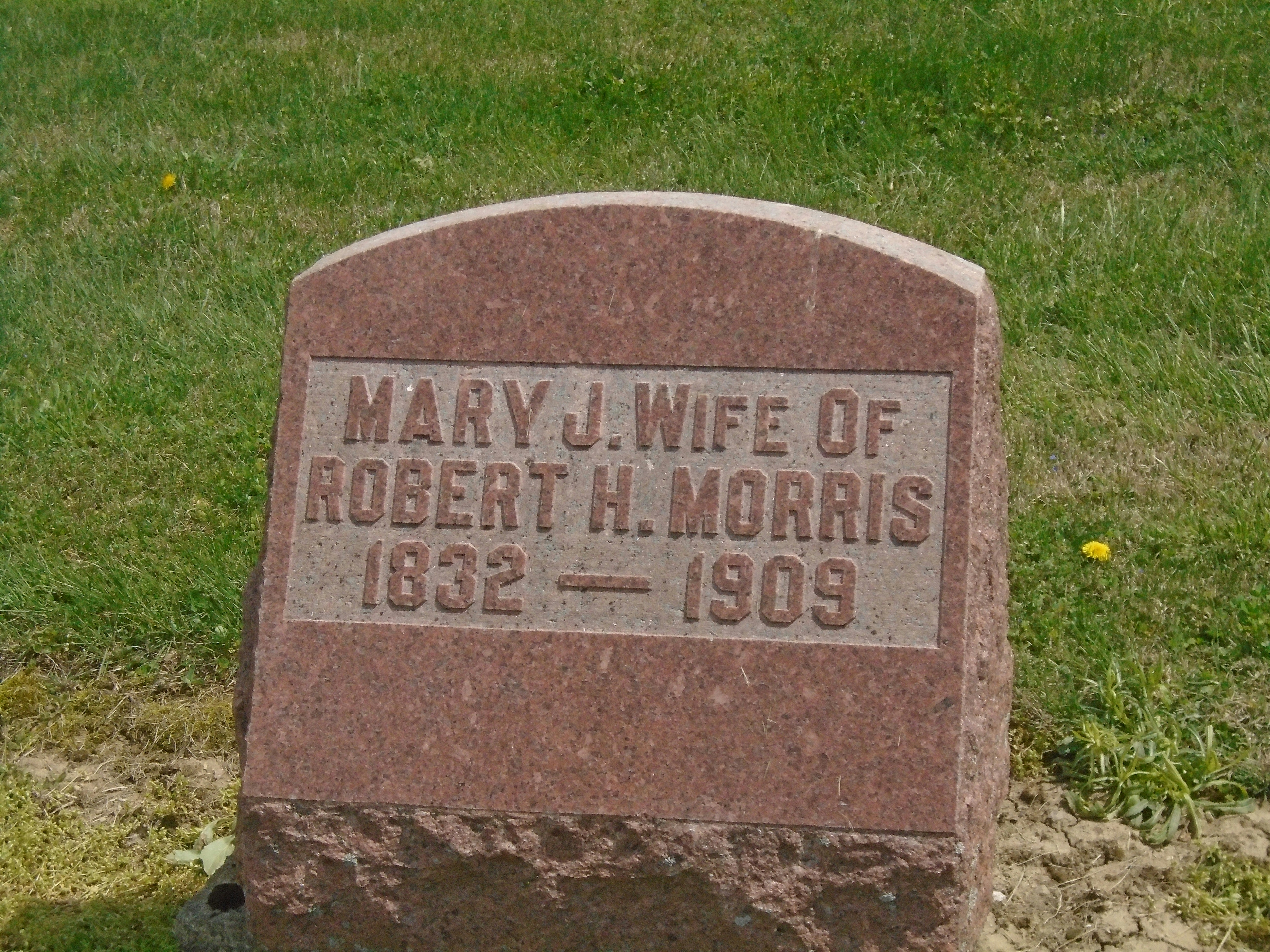 The headstone of robert h morris and mary j niffe of robert h morris ...