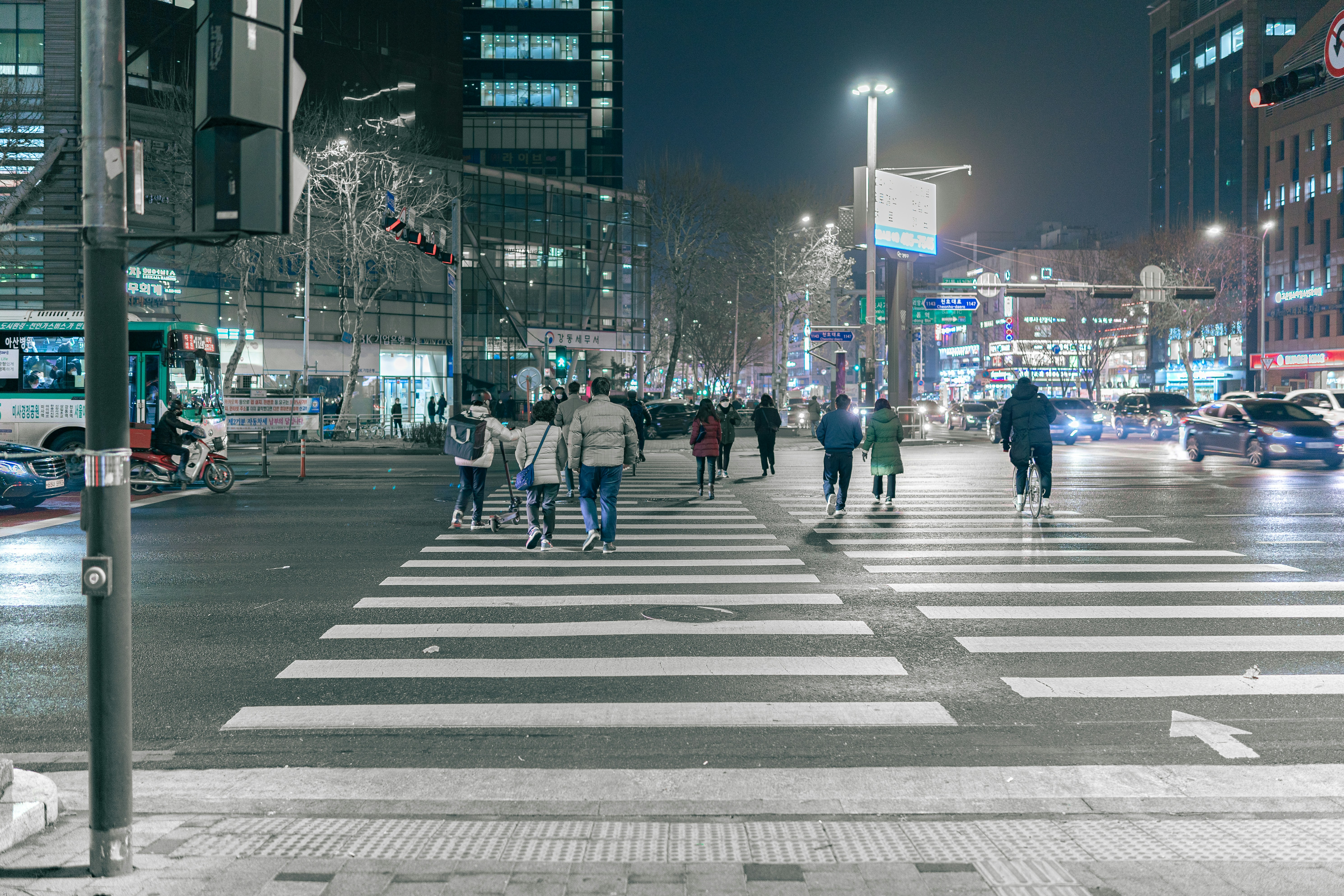 Urban Pulse: A Nighttime Crossing