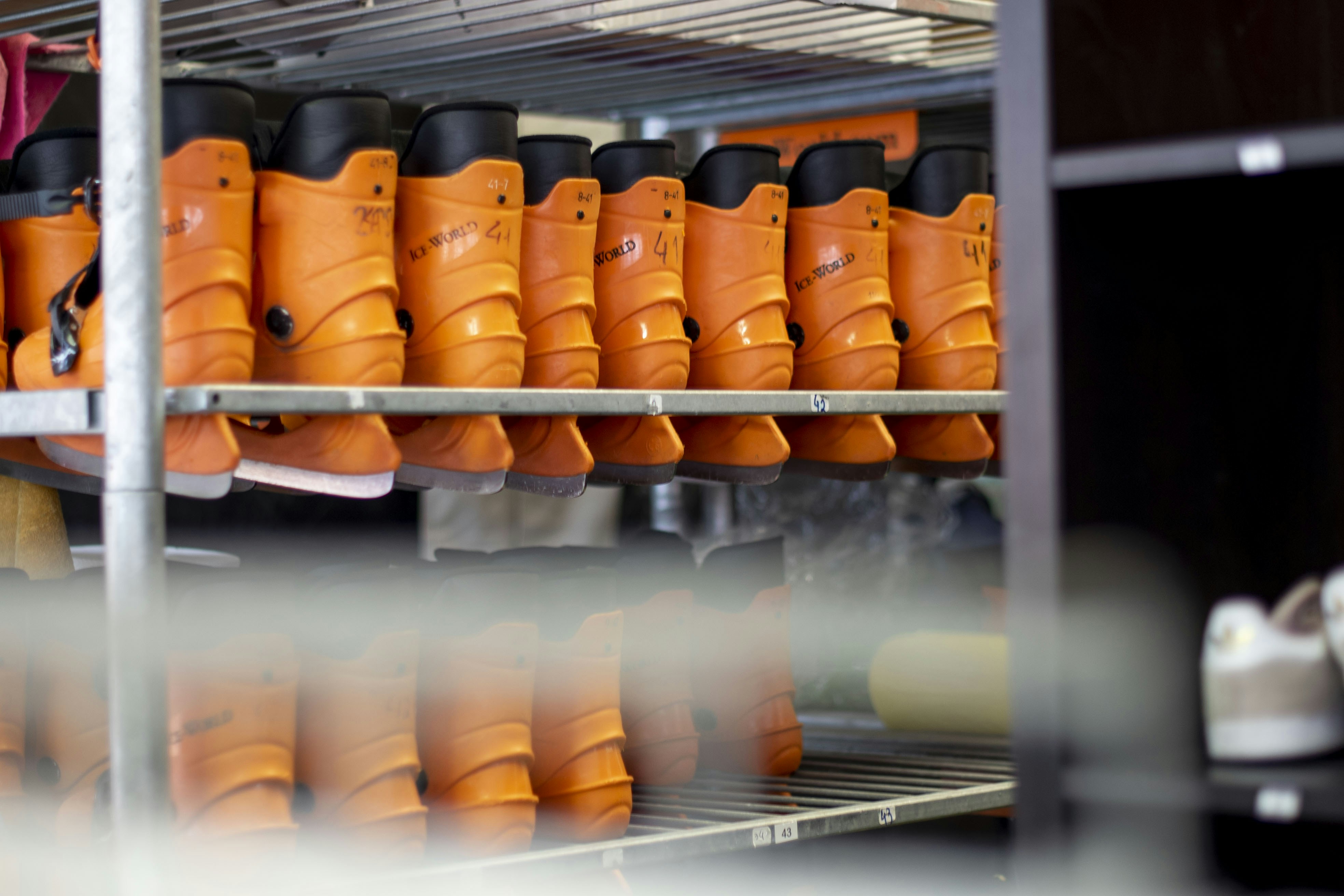 Vibrant Footwear Display: A Ski Boot Collection