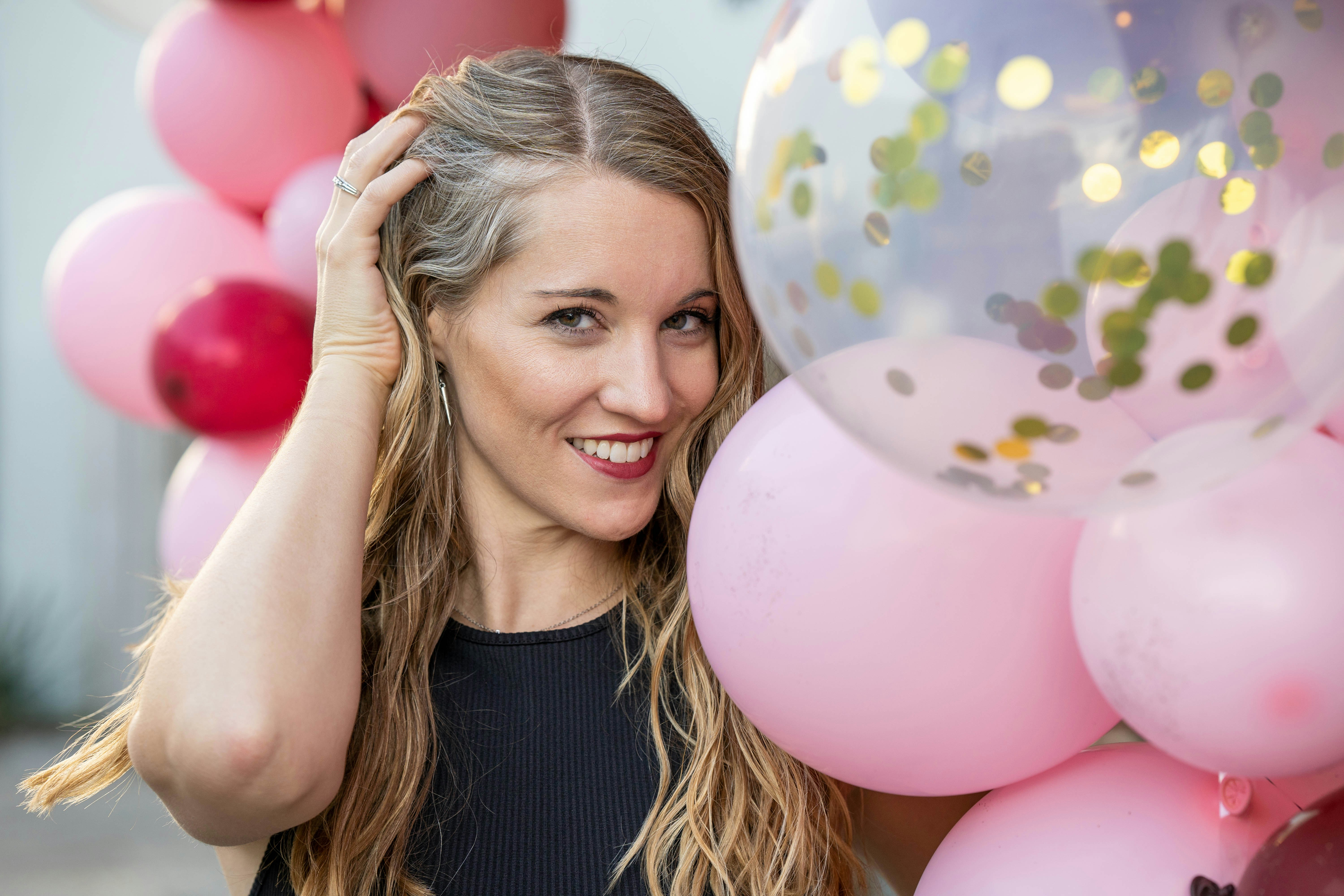 Confetti and Balloon Glow: A Portrait with Party Lights