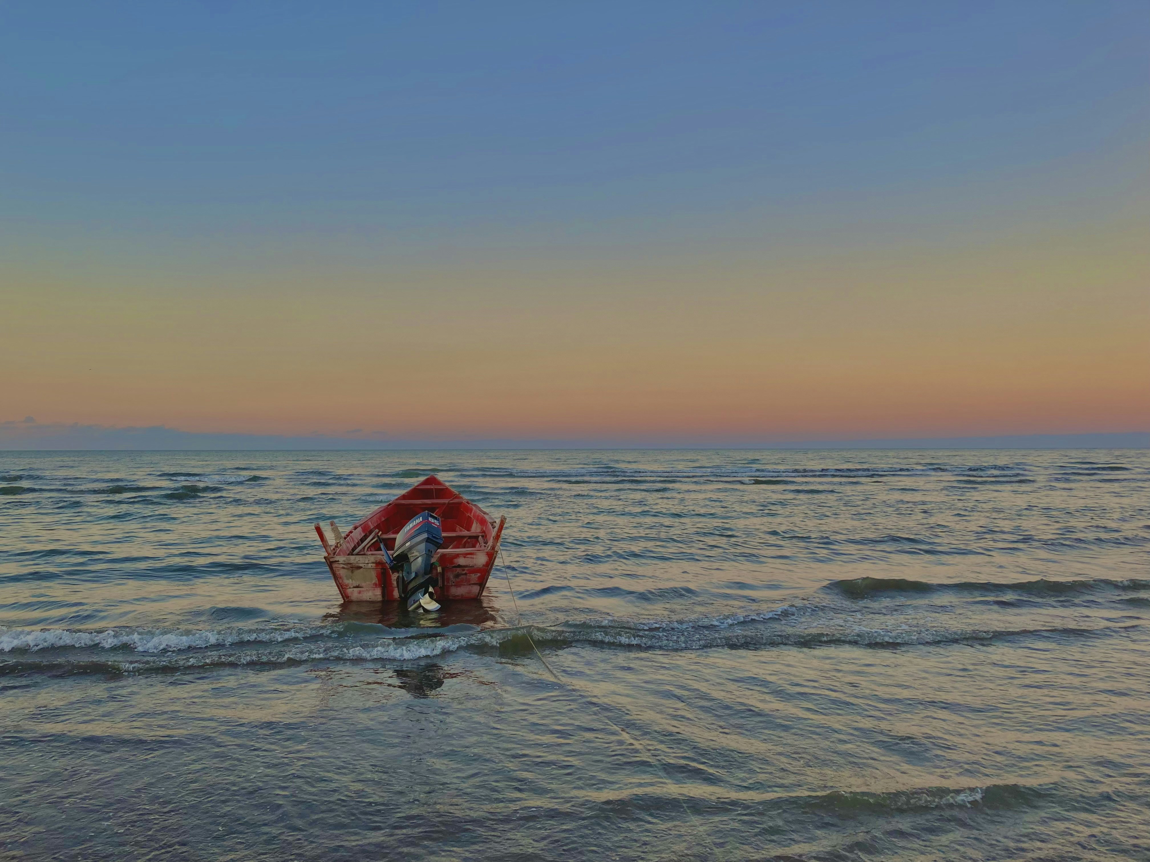 Solitary Voyage at Twilight