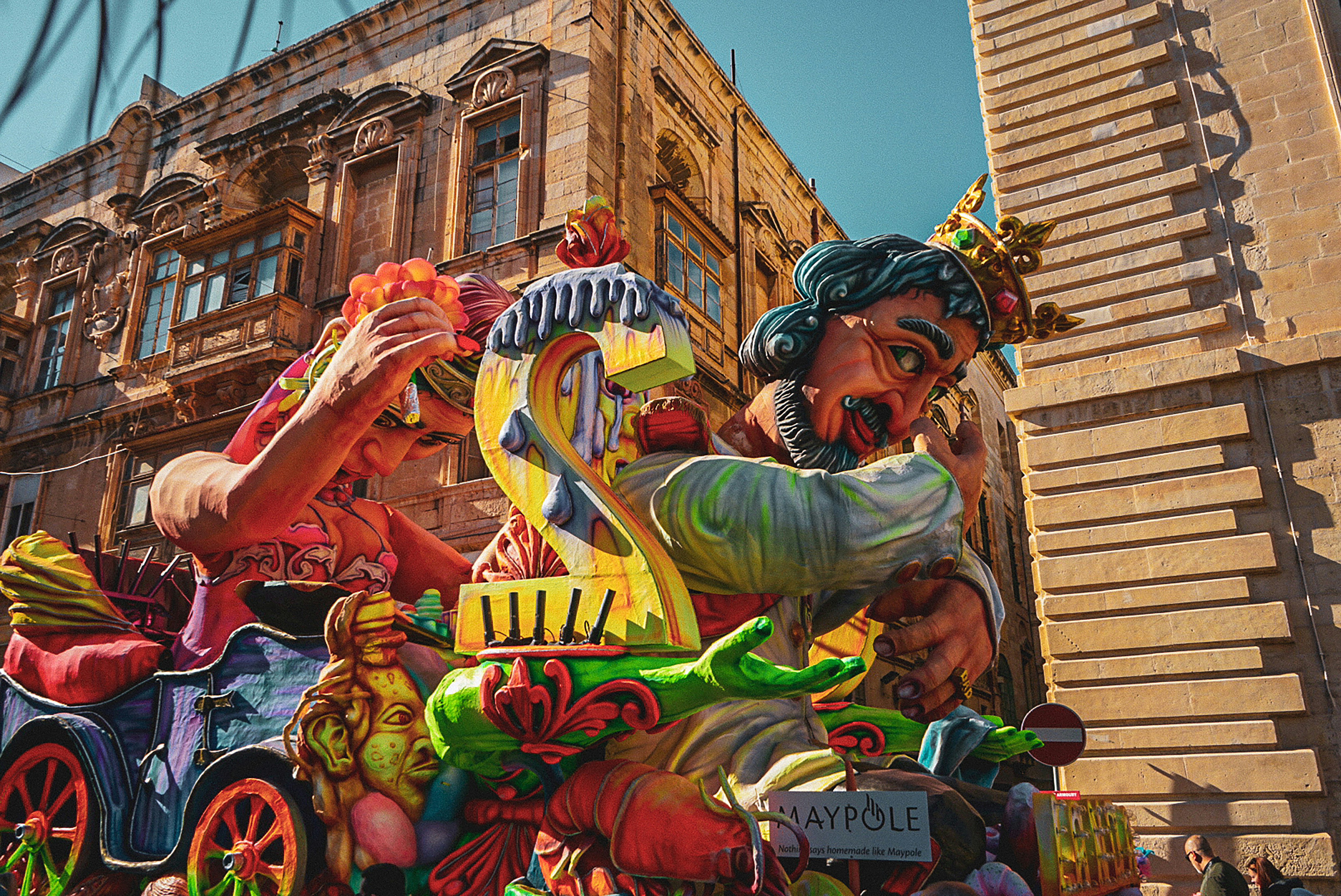 Vibrant Parade Caricature: A Festive Carousel of Colorful Figures