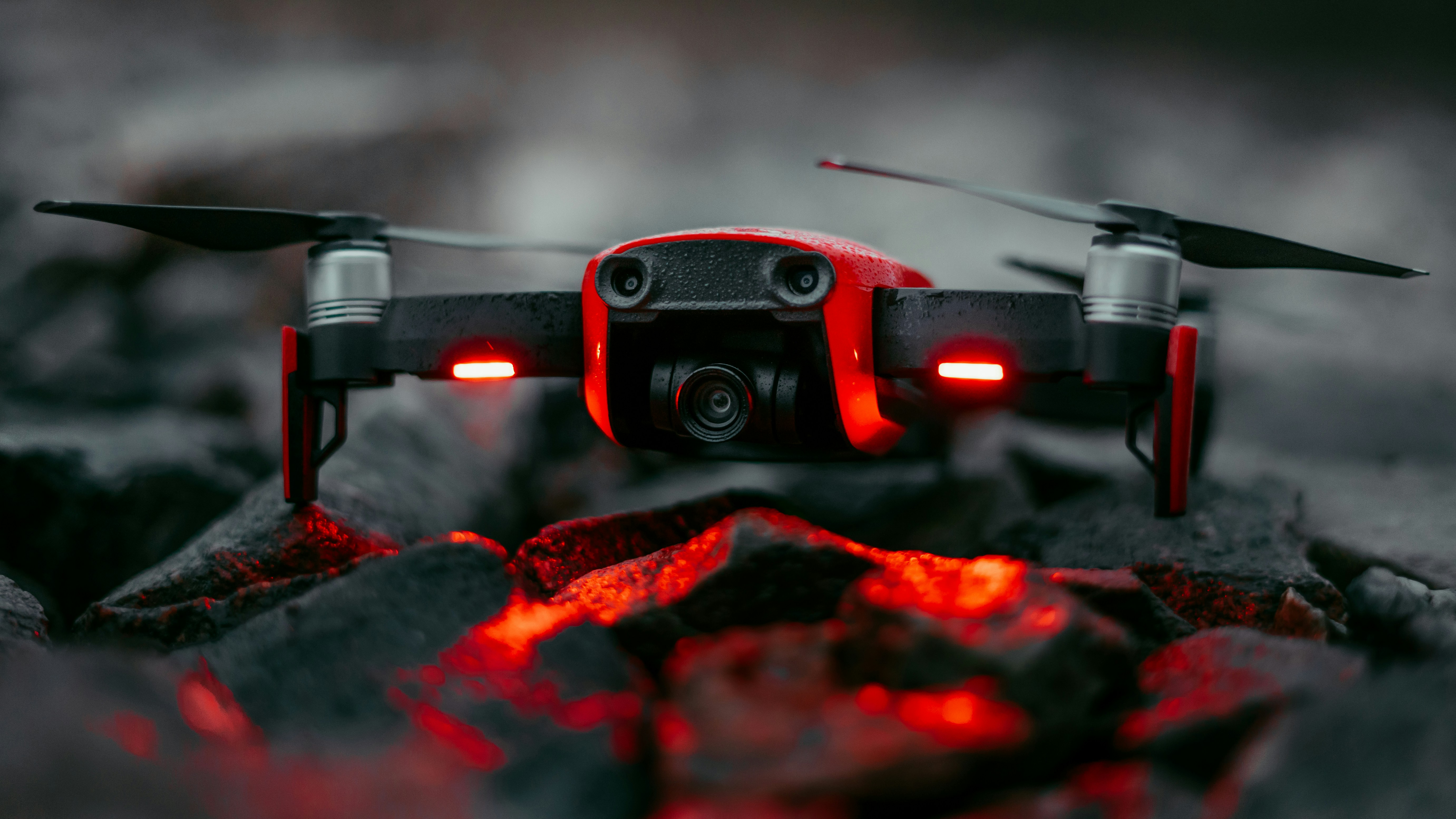 A close up of a red and black flying device photo – Free Nature Image ...
