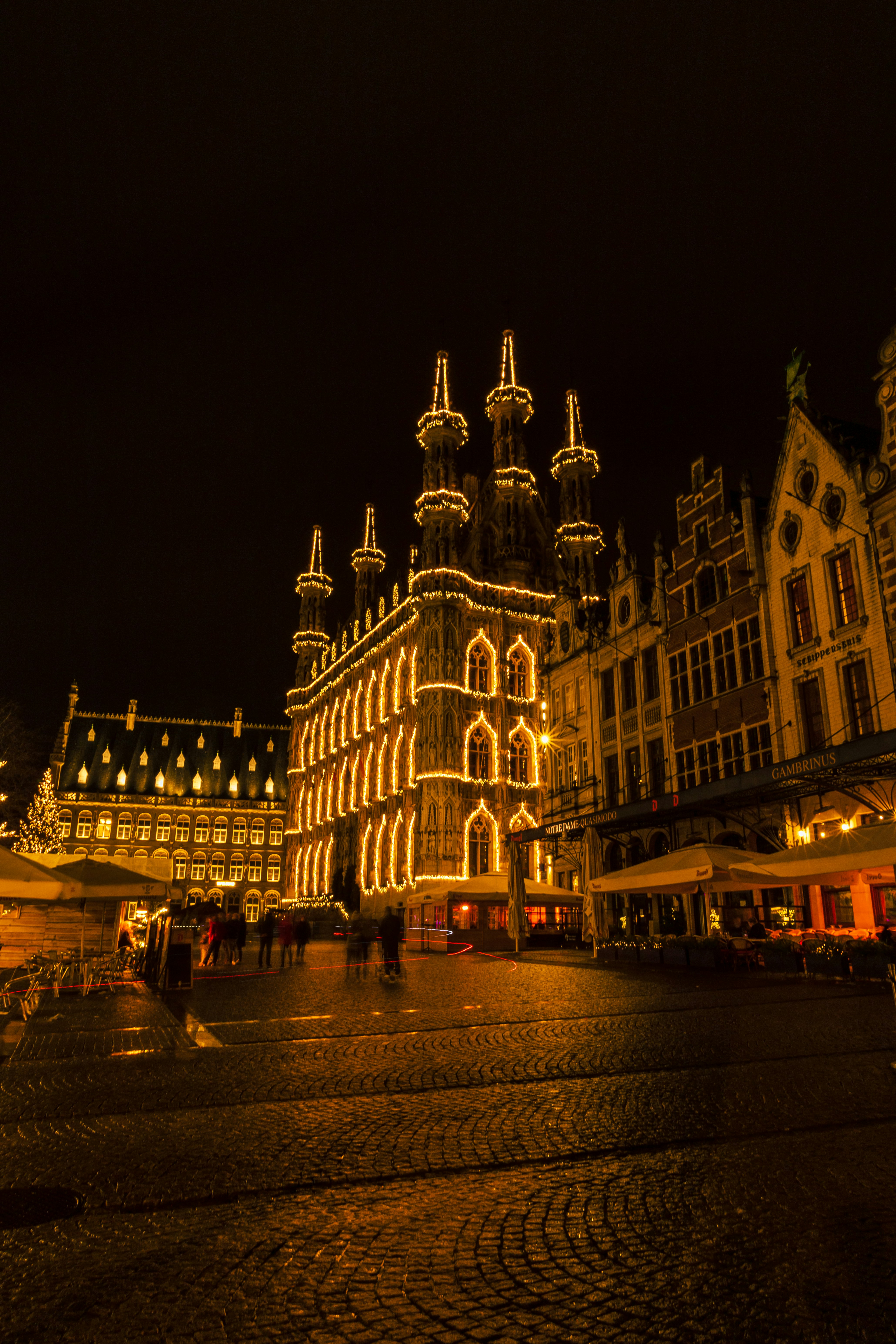a large building with a lot of lights on it