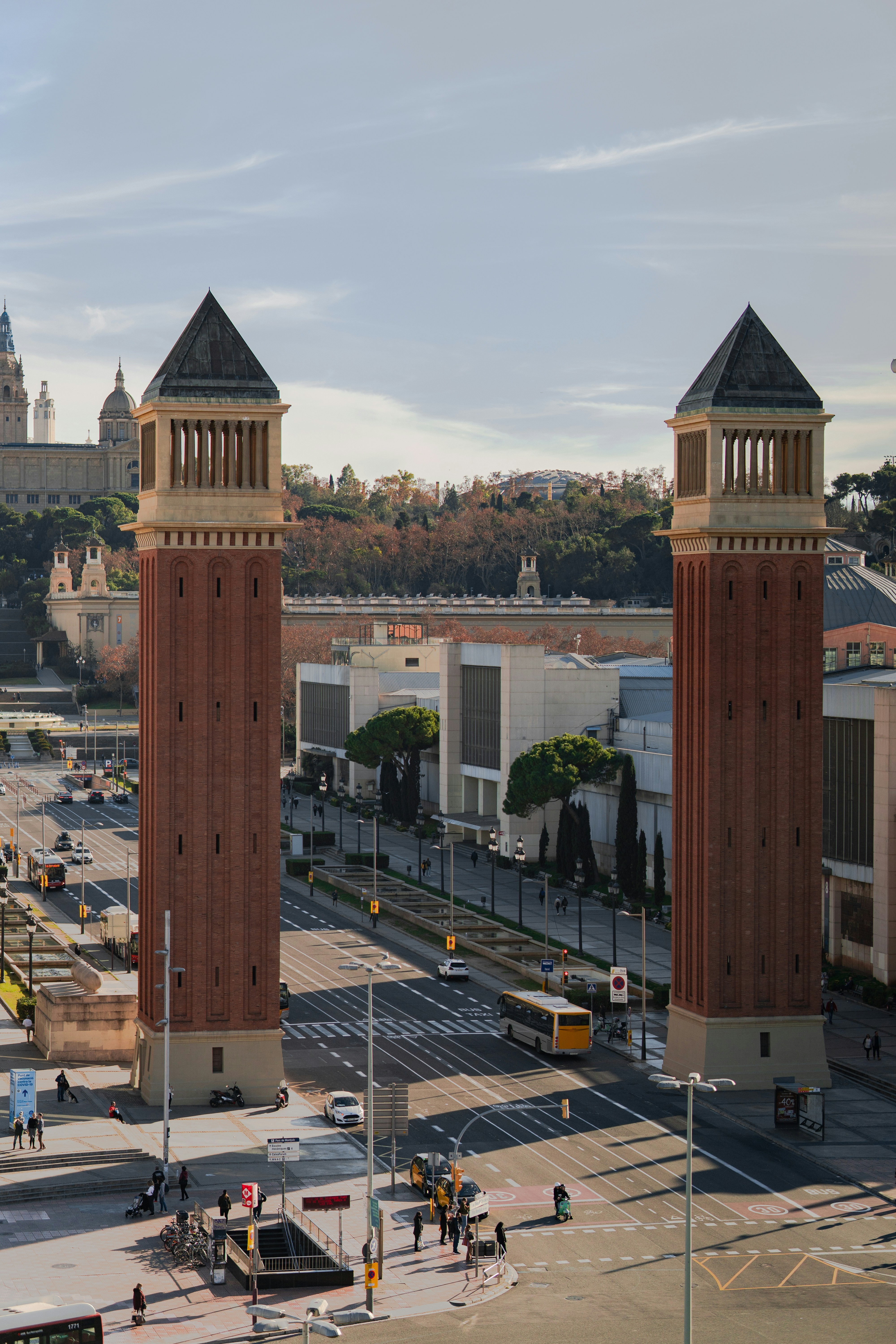 A couple of tall towers sitting next to each other photo – Free ...