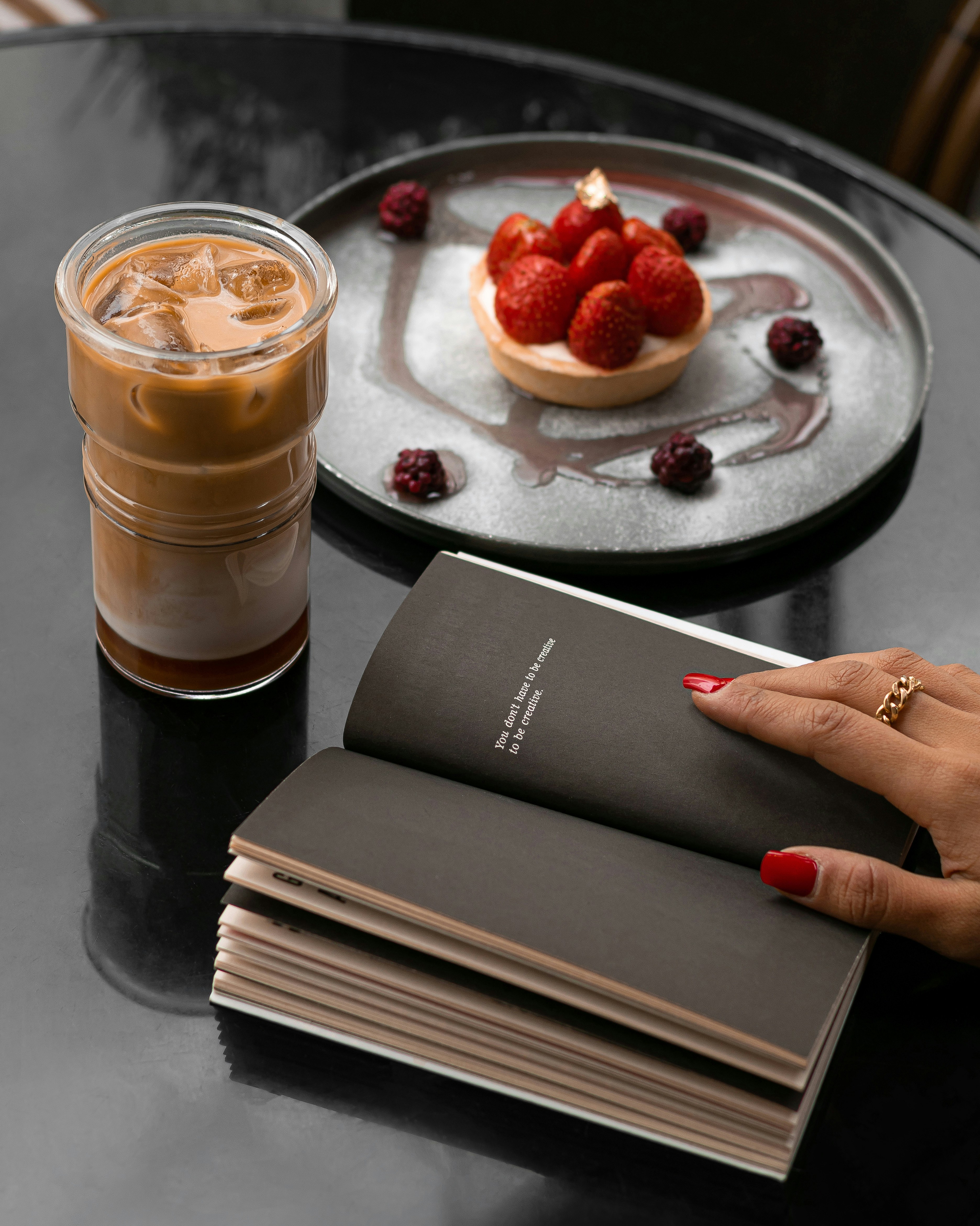 Cafe Quiet: A notebook, a dessert, and a chilly iced coffee