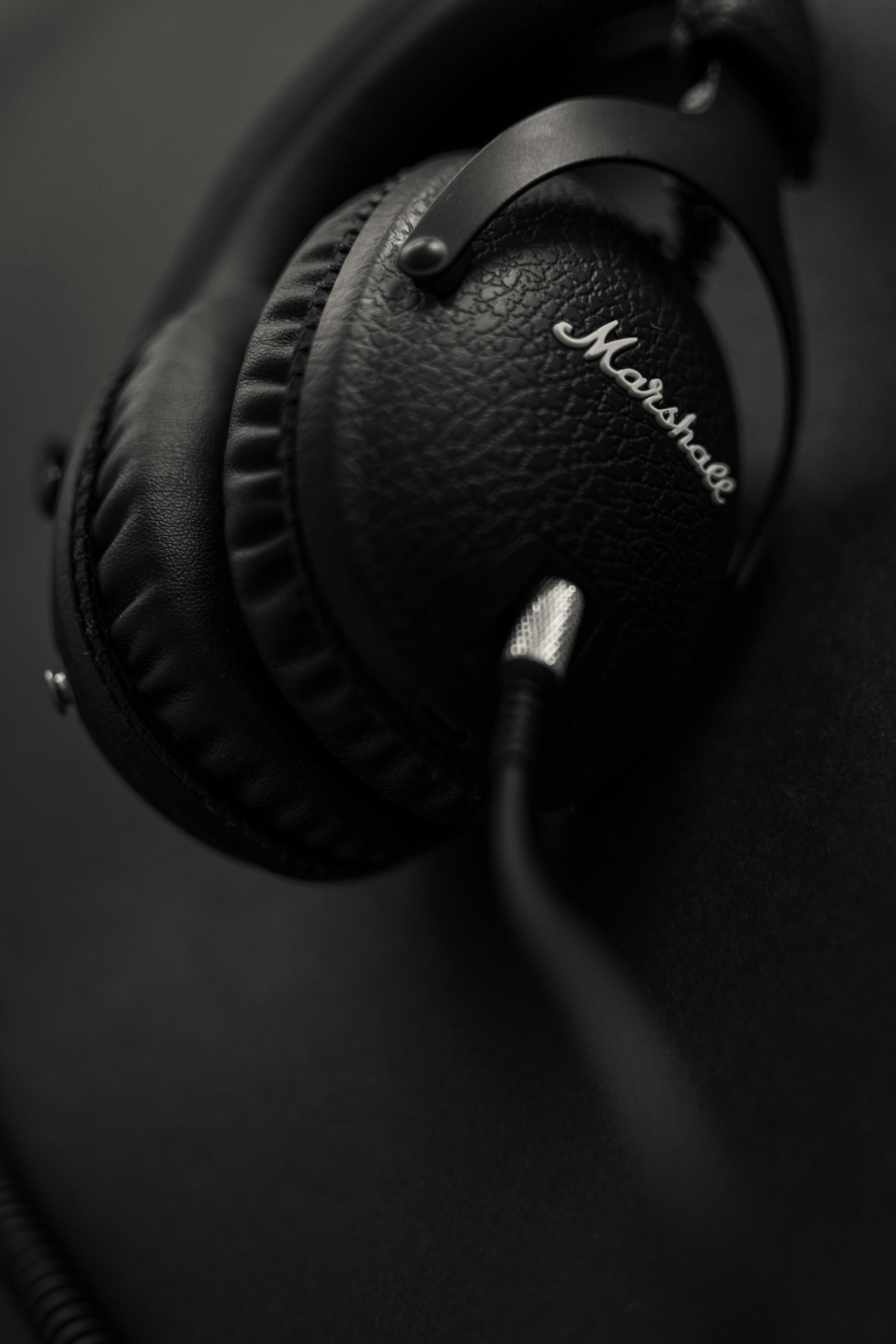 a pair of headphones sitting on top of a table