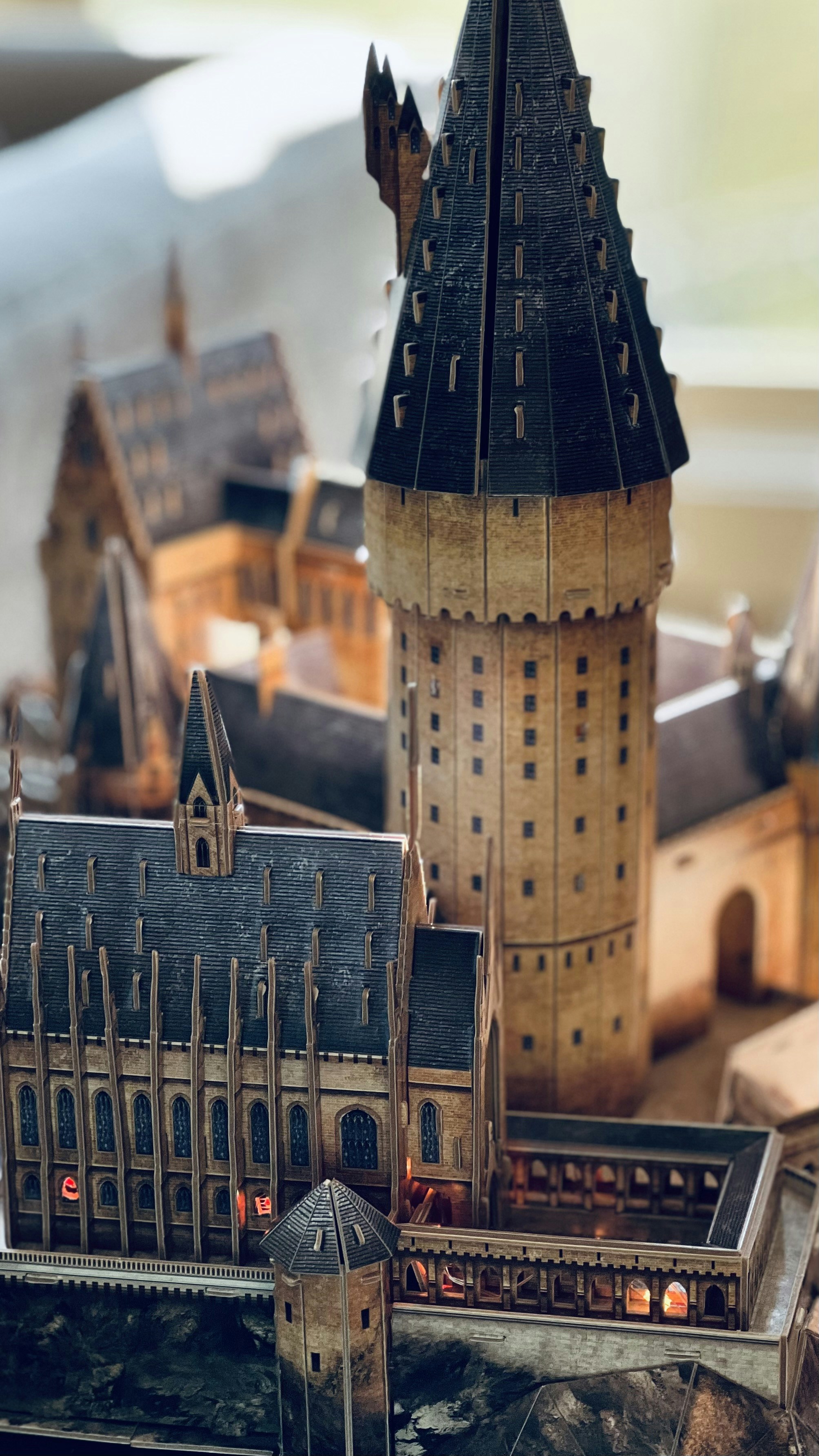 Miniature Castle in Focus: Towering Spires and Gothic Facades